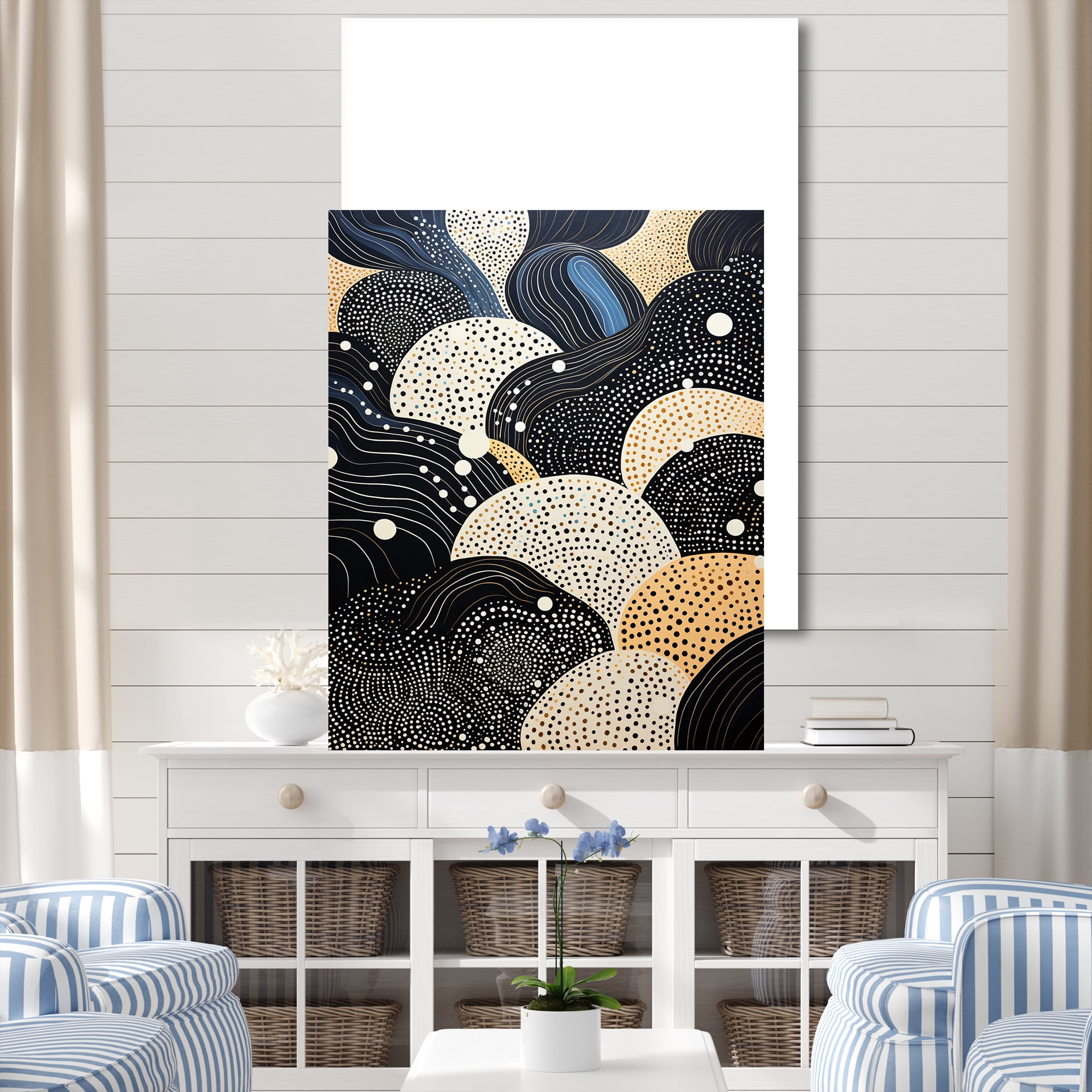 Designart "Grayscale Waters Of The Coral River" Coastal Coral Under ...