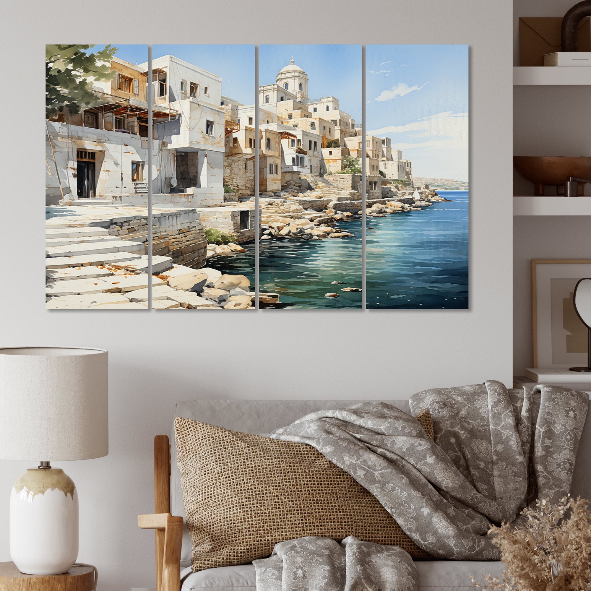 Designart "Greece magic Delos II" Landscapes Metal Wall Decor Set ...