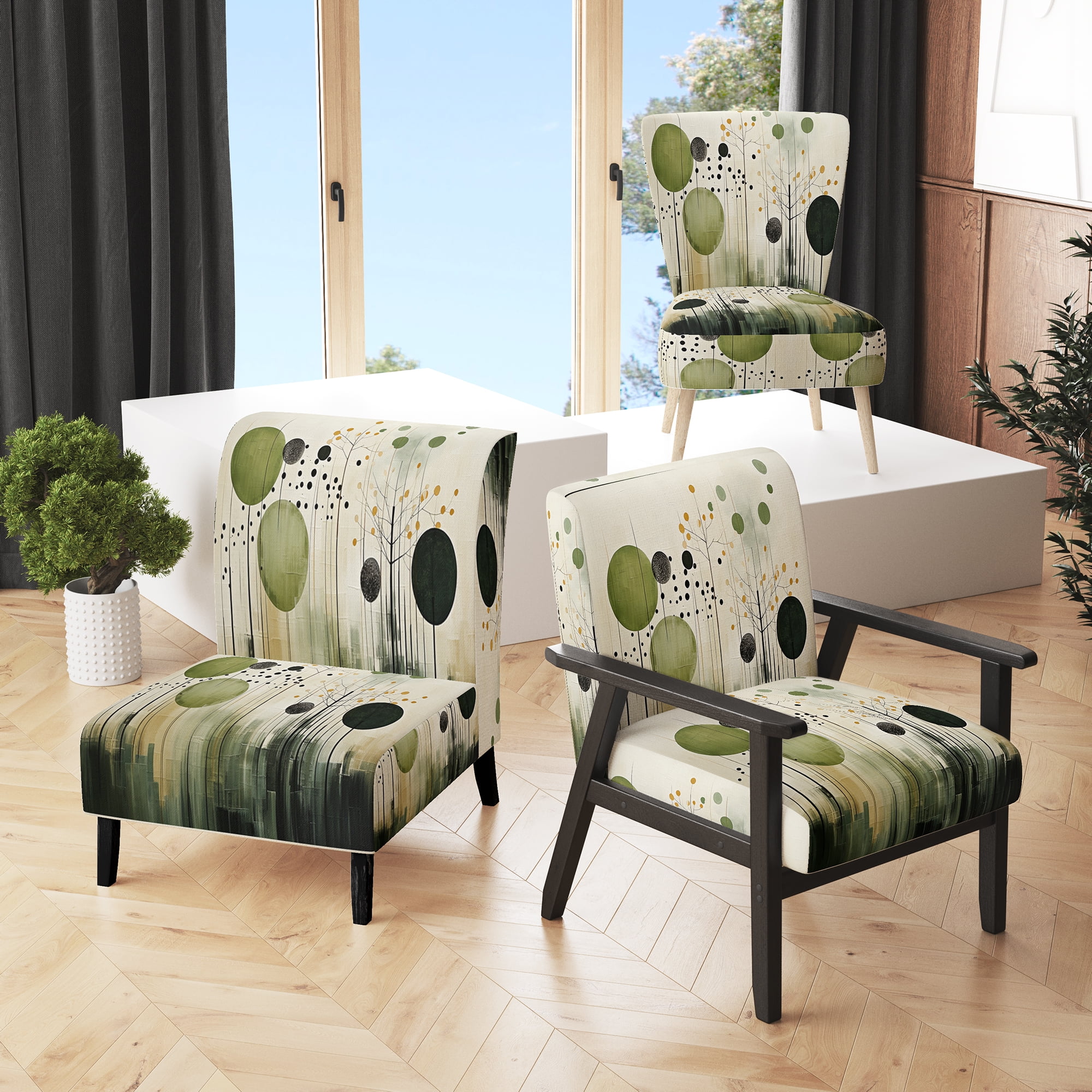 Designart "Green Beige Modern Scandinavian Charm I" Green Modern ...