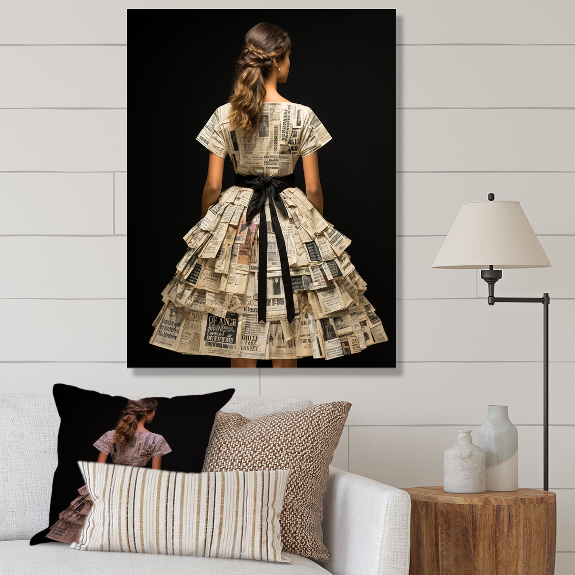 Designart "Grey Ballet Dance Motion II" Fashion Canvas Wall Art - Glam ...