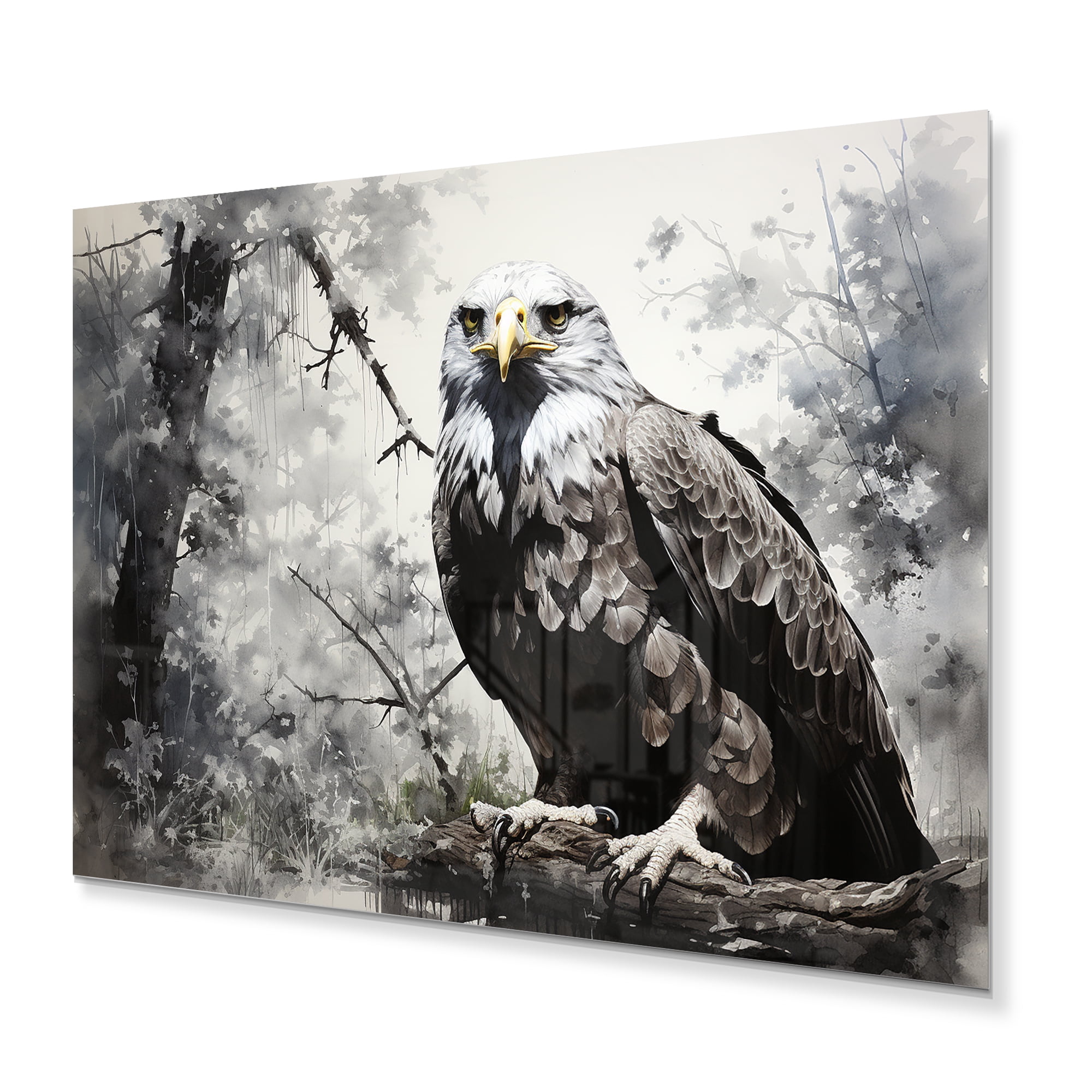 Designart "Grey Eagle Forms Of Serenity" Animals Metal Wall Art Prints ...
