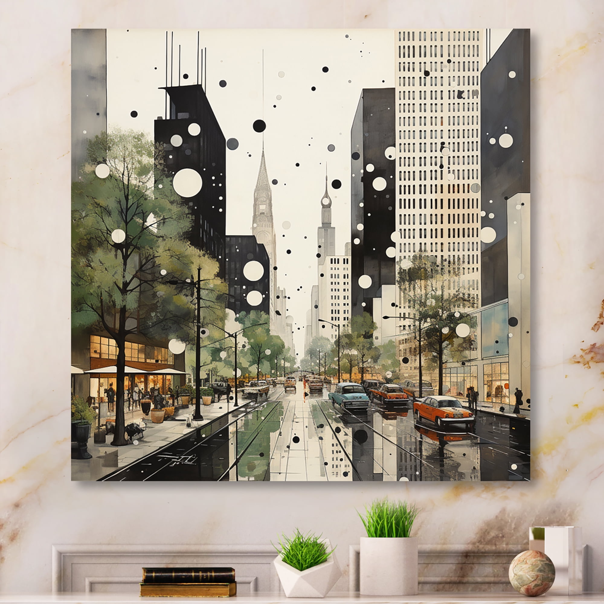 Designart "Grey Green Mid Century Architectural gracefulness" Mid ...