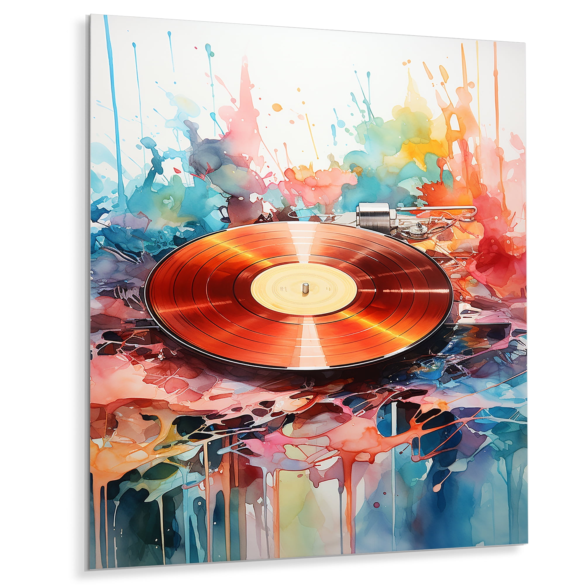 Designart "Groovy Colors of Vinyl Records I" Vinyl Records Metal Art ...