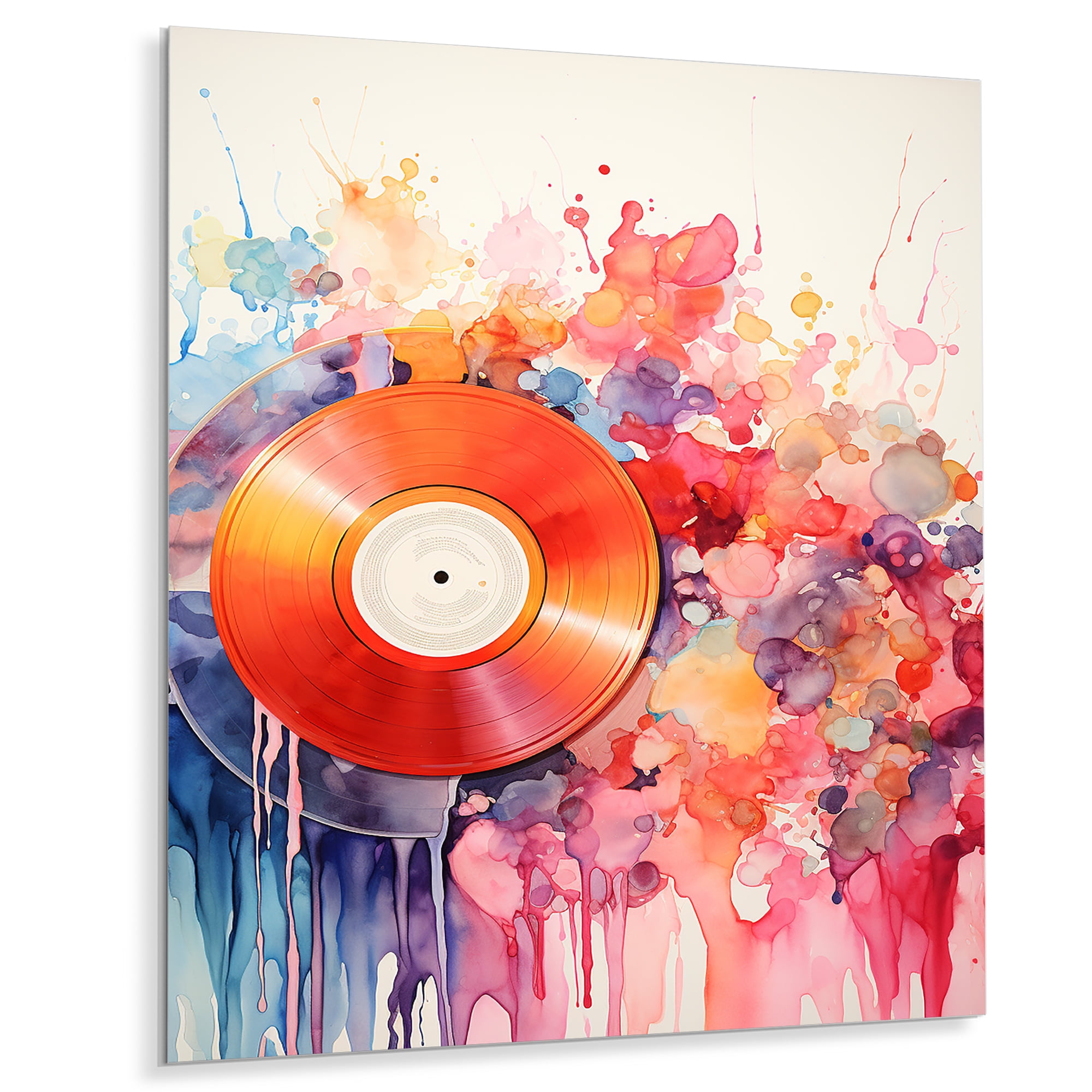 Designart "Groovy Colors of Vinyl Records II" Vinyl Records Metal Wall ...
