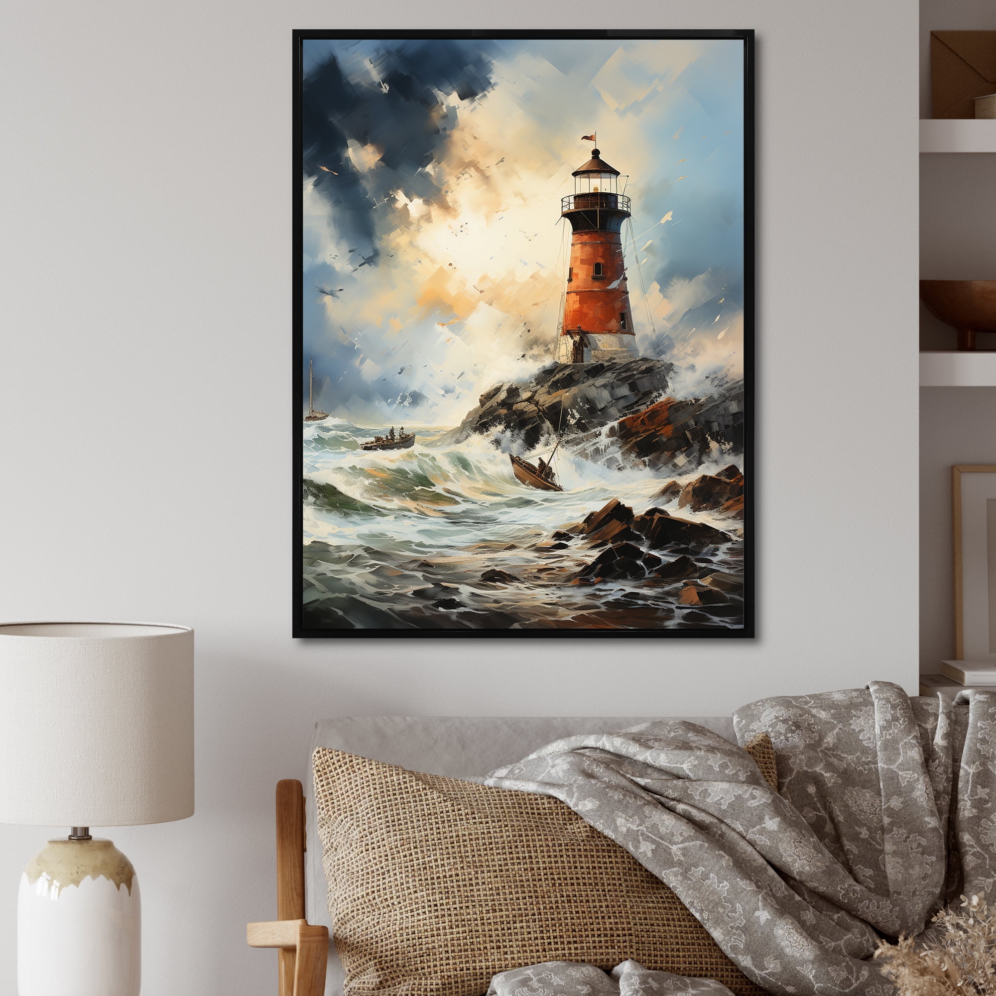 Designart "Guiding Light Vintage Lighthouses I" Nautical & Beach ...