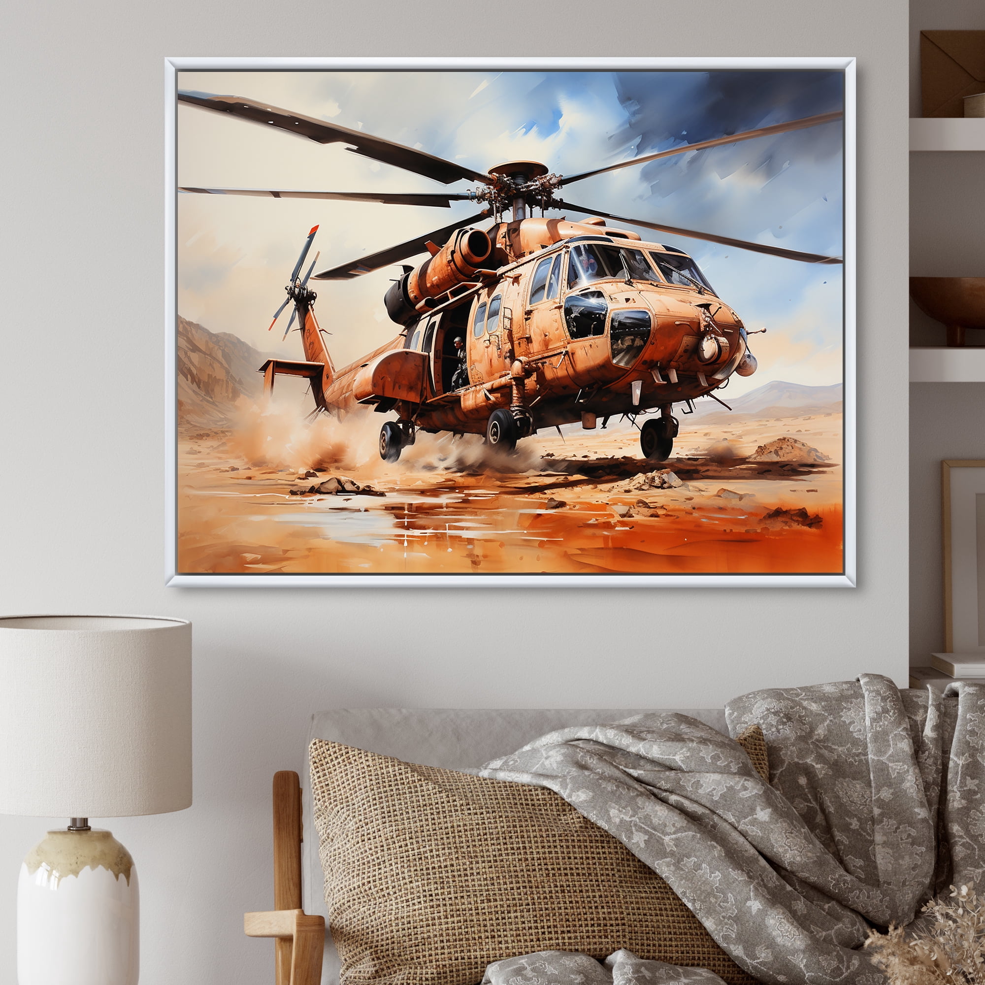 Designart "Gulf War Desert A Military Helicopters Presence" Military ...