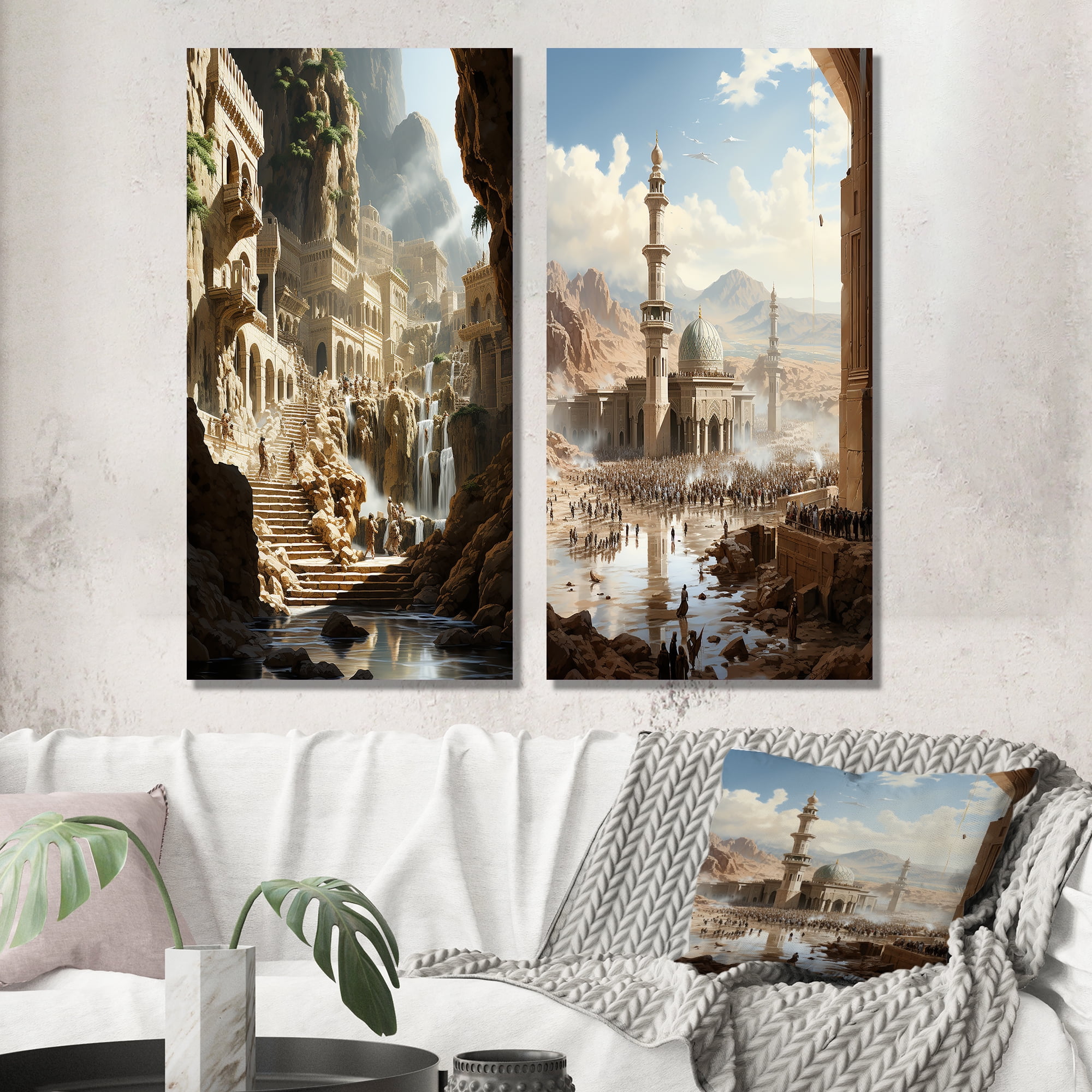 Designart "Hajj Pilgrimage Islam wall decor IV" Islam Wall Art Set Of 2 ...