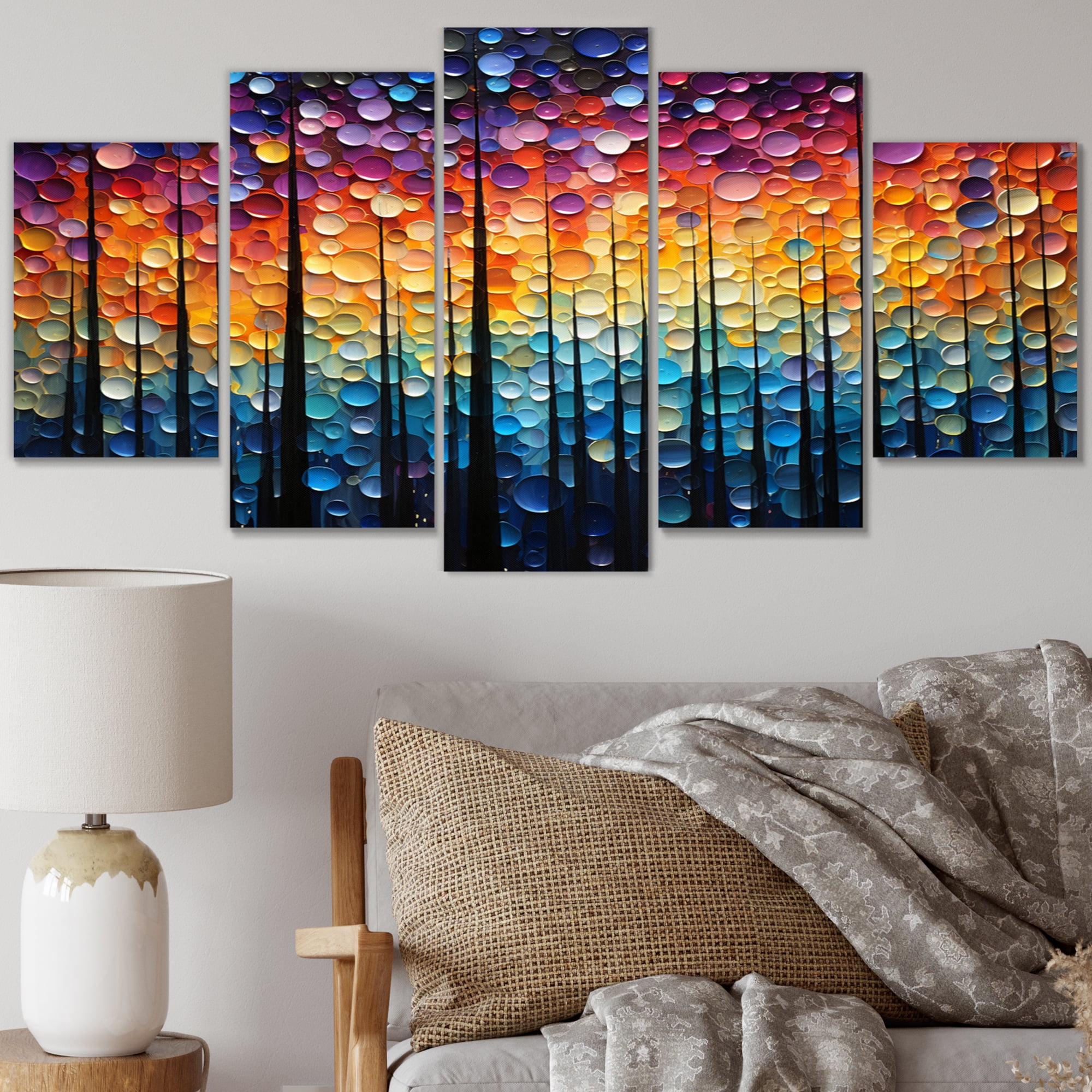 Designart "Hardedge Art Sublime Tree consistency II" Modern Metal Art ...