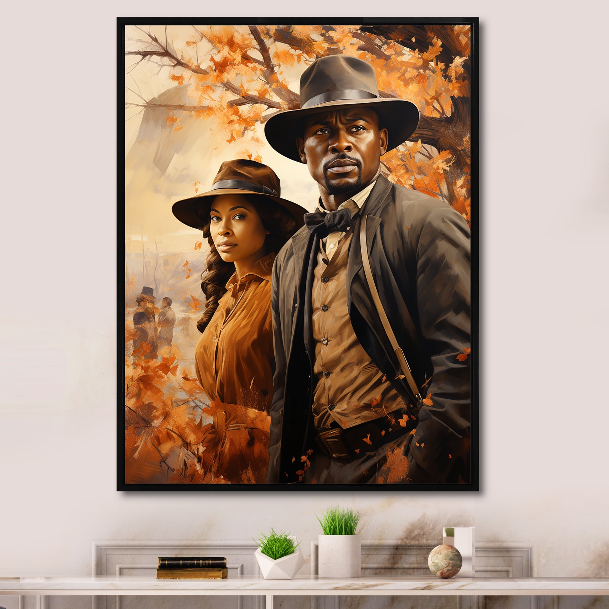 Designart "Harlem Historic Couple Portrait II" People Framed Wall Art ...