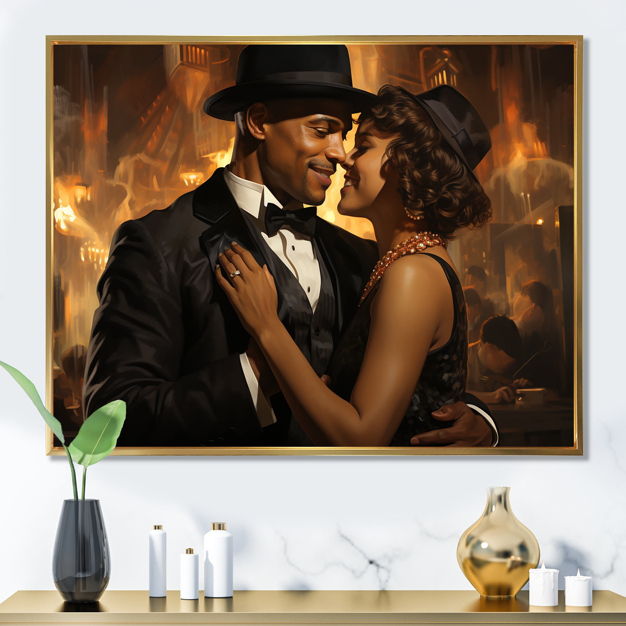 Designart "Harlem Renaissance African American Couple" People Framed ...