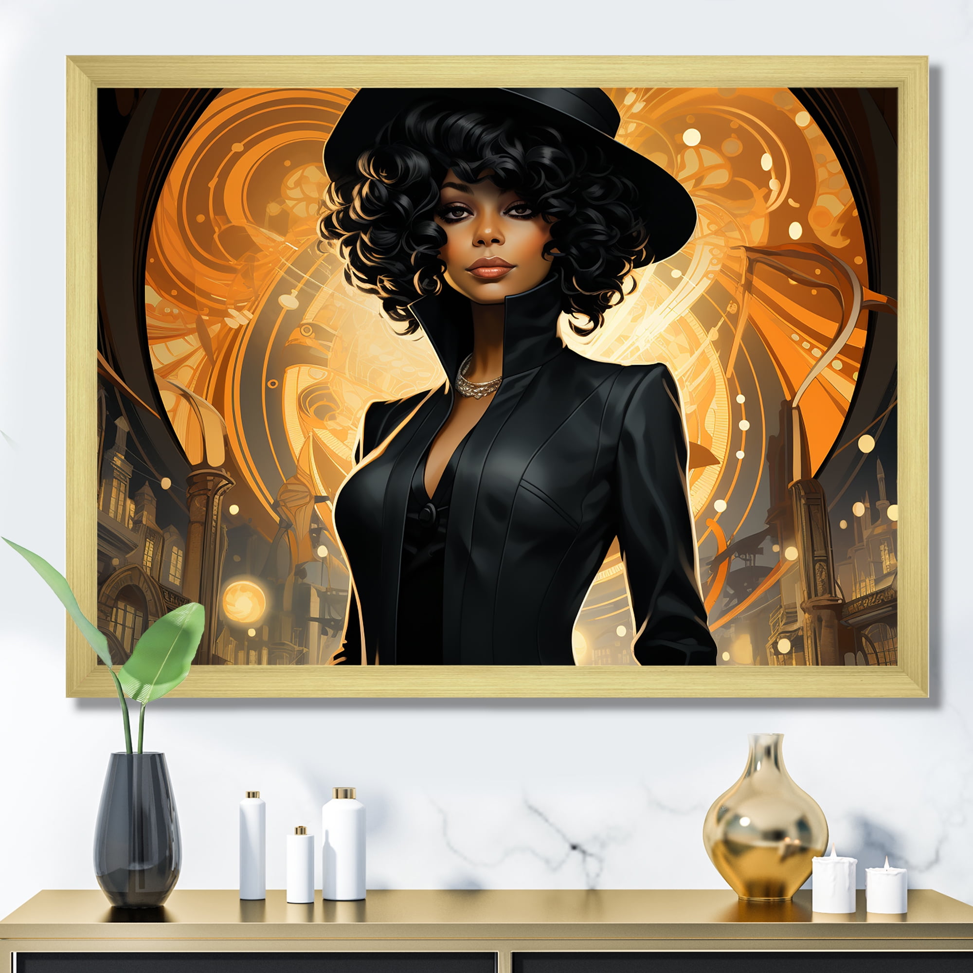 Designart "Harlem Renaissance African American Woman I" People Framed ...