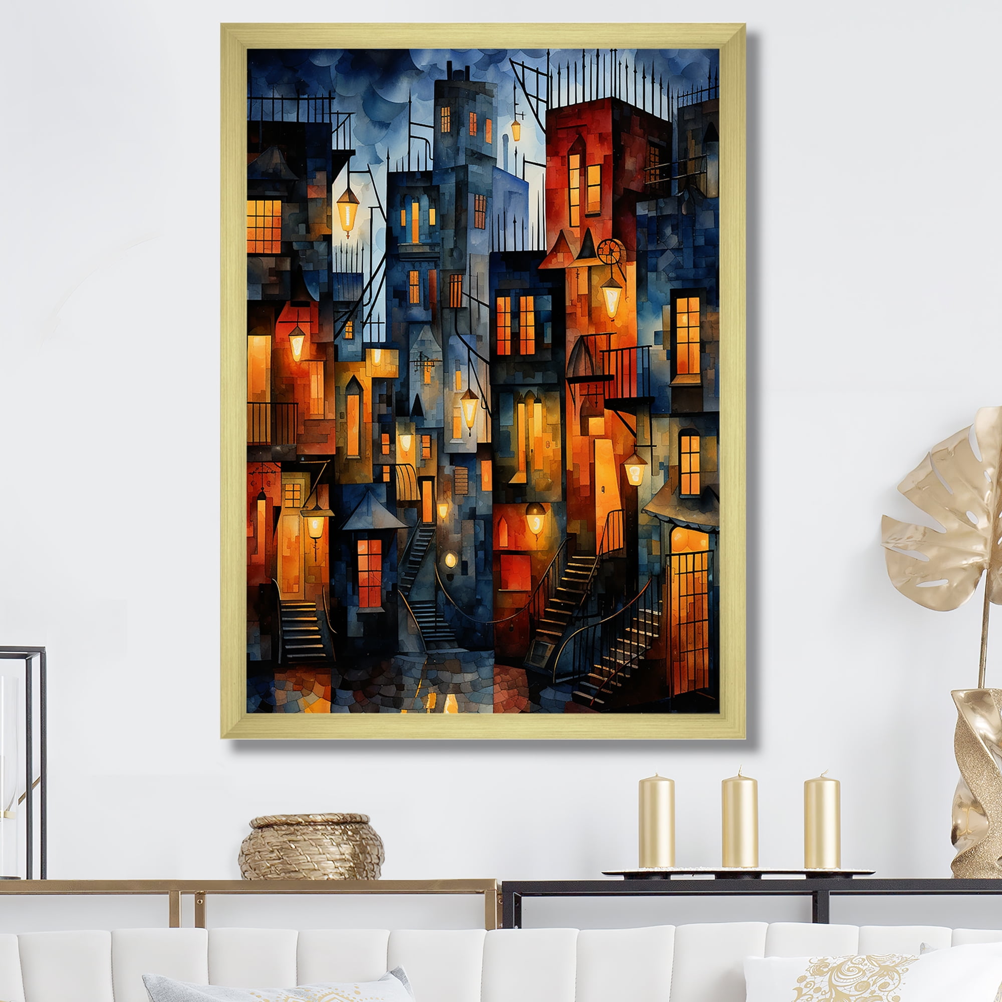 Designart "Harlem Renaissance Mural Under Moonlight I" People Framed ...