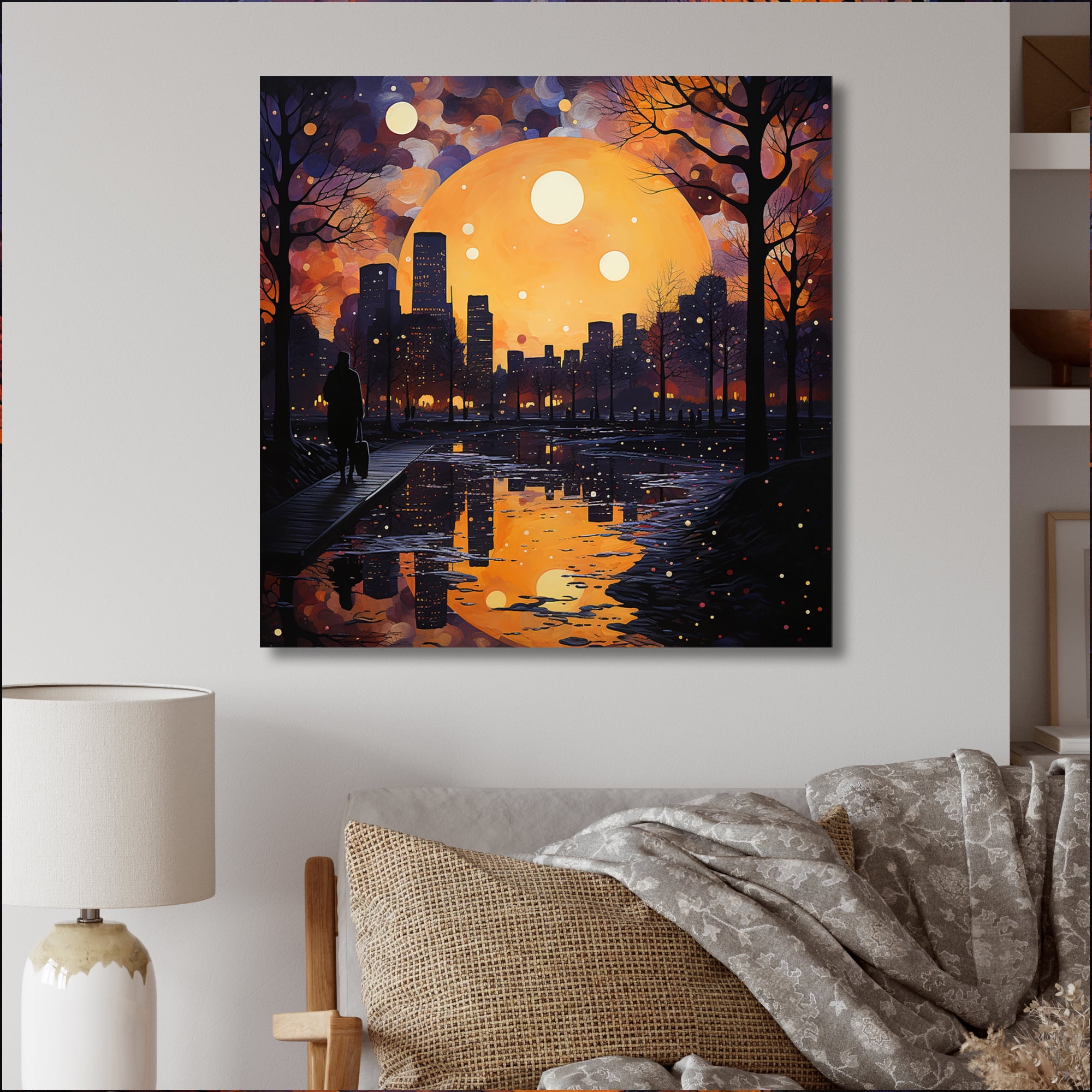 Designart "Harlem Renaissance Reflections Painting II" Pointillism ...