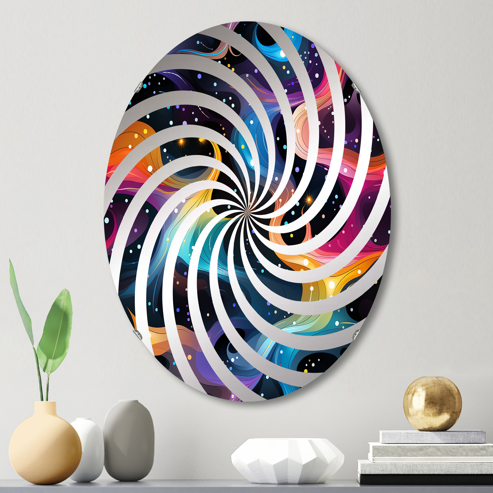 Designart "Harmonious Cosmic Universe II" Abstract Vortex Round Wall ...
