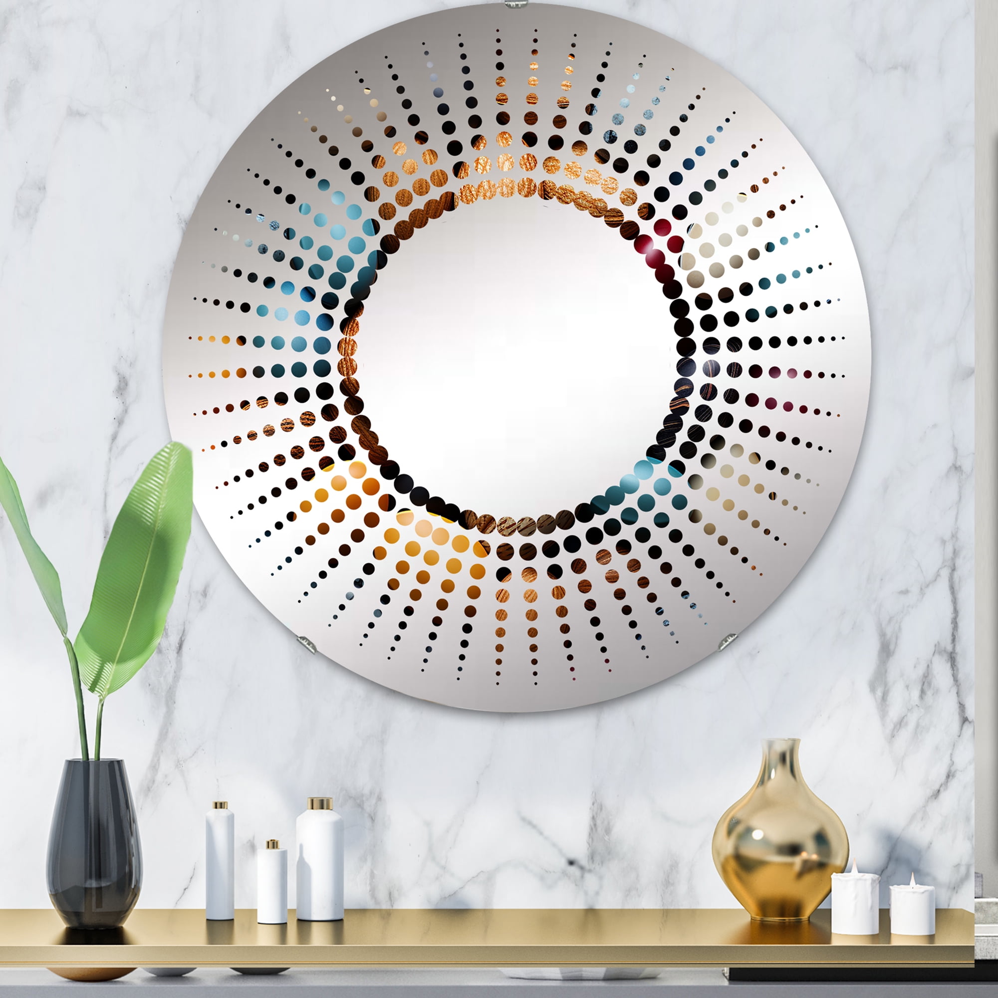 Designart "Harmonious Display of Healthy Nuts I" Nuts Starburst Round ...