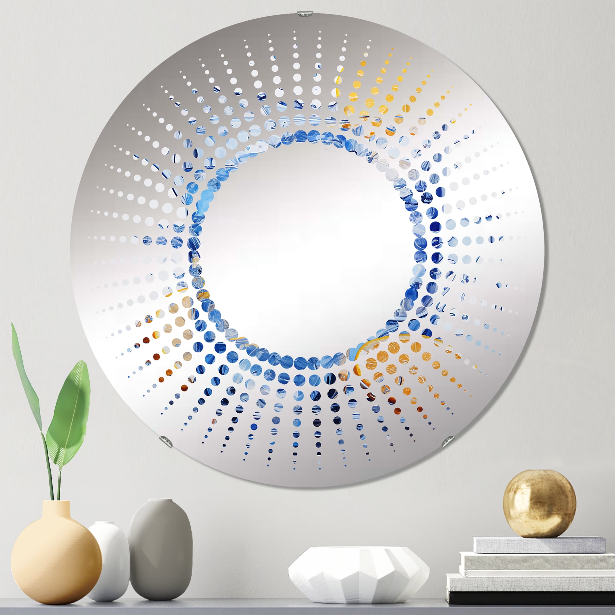 Designart "Harmonious Gin and Tonic Waves I" Cocktails Starburst Round ...