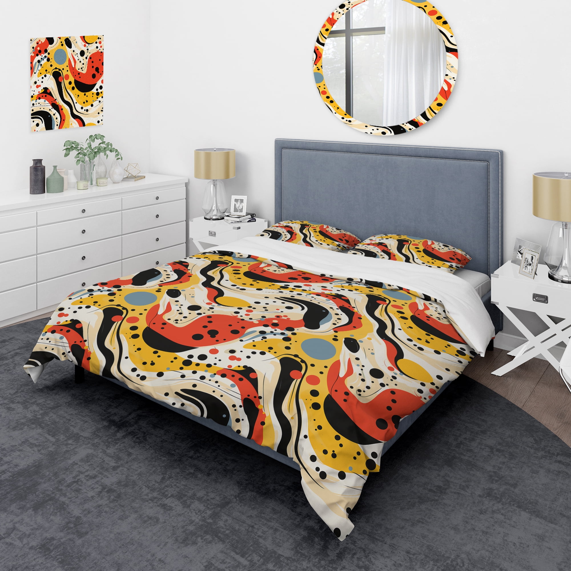 Designart "Harmonious Lichtenstein Style In Red Pop Art" Abstract ...