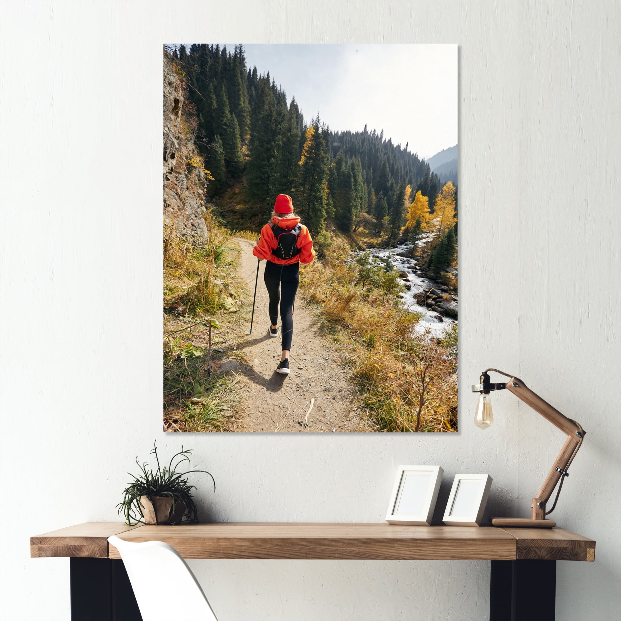 Designart "Harmonious Mountain Trails II" Hiking Metal Wall Decor ...