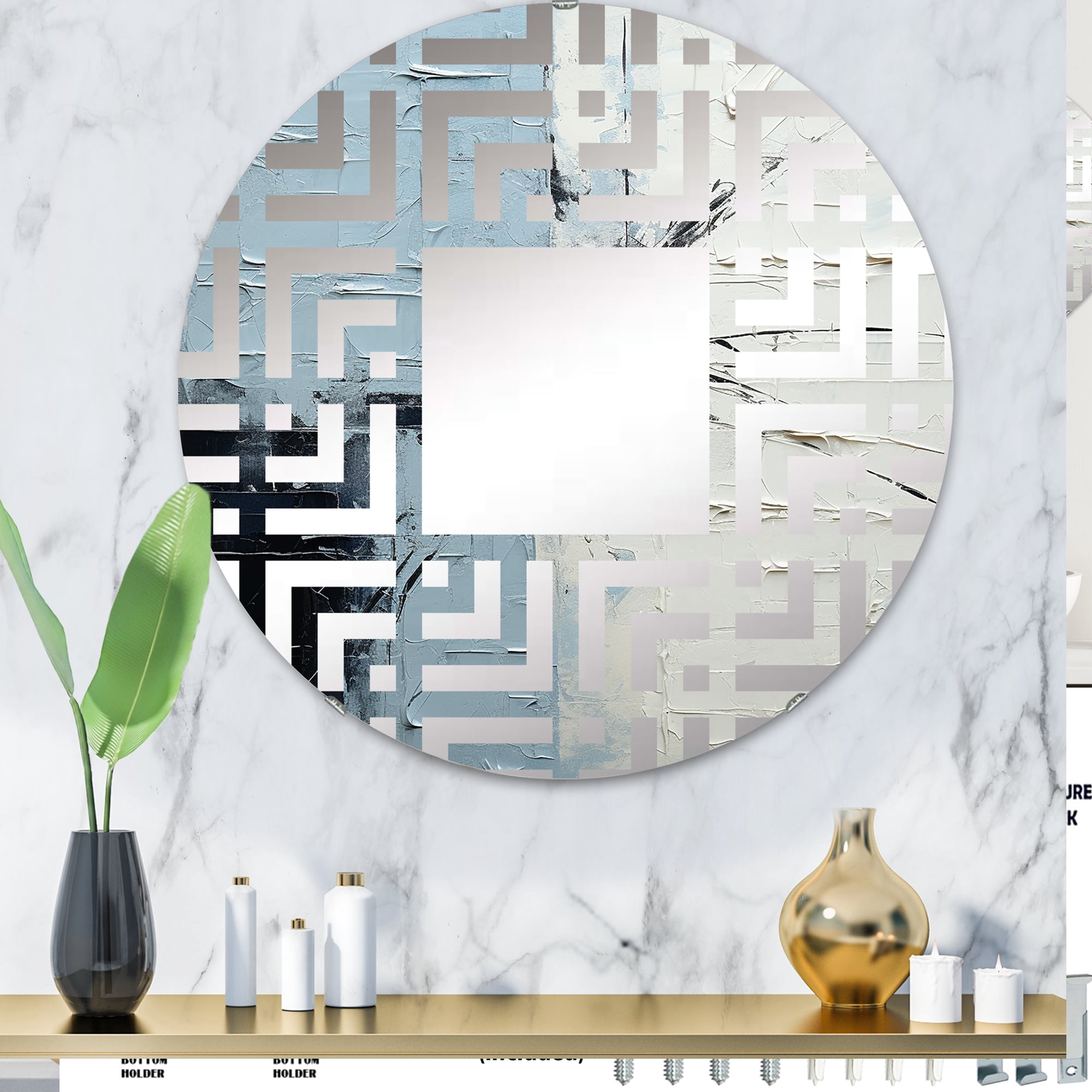 Designart "Harmonious Nordic Minimalism II" Scandinavian Maze Round ...