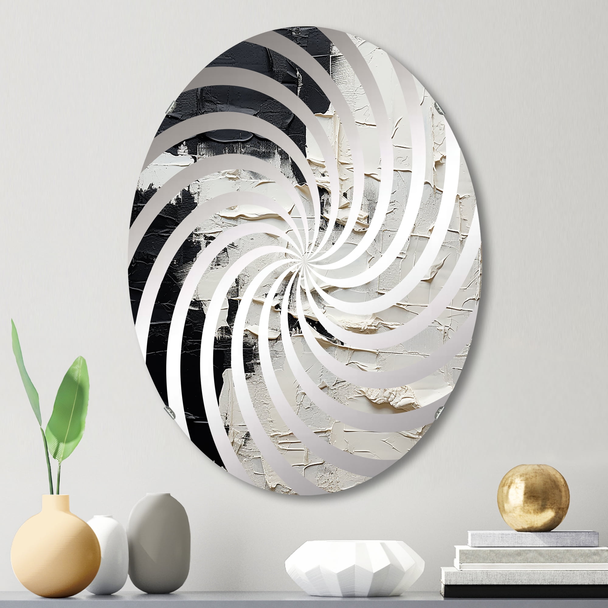 Designart "Harmonious Nordic Minimalism IV" Scandinavian Vortex Round ...