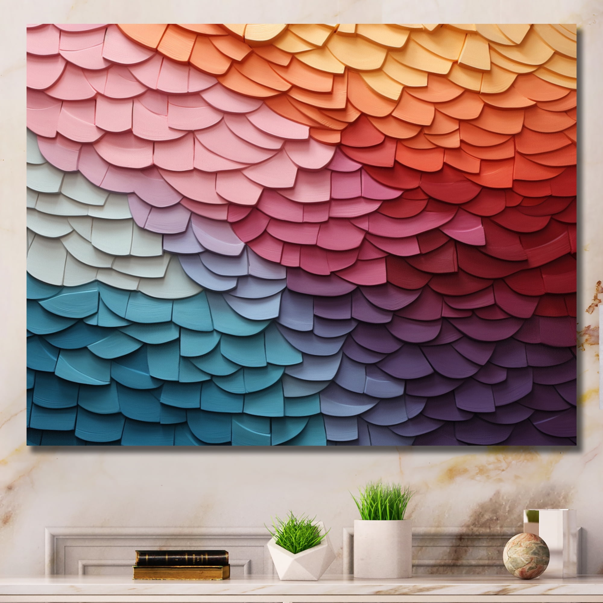 Designart "Harmonious Spectrum Opt Art wall decor IV" Modern Wall Art ...