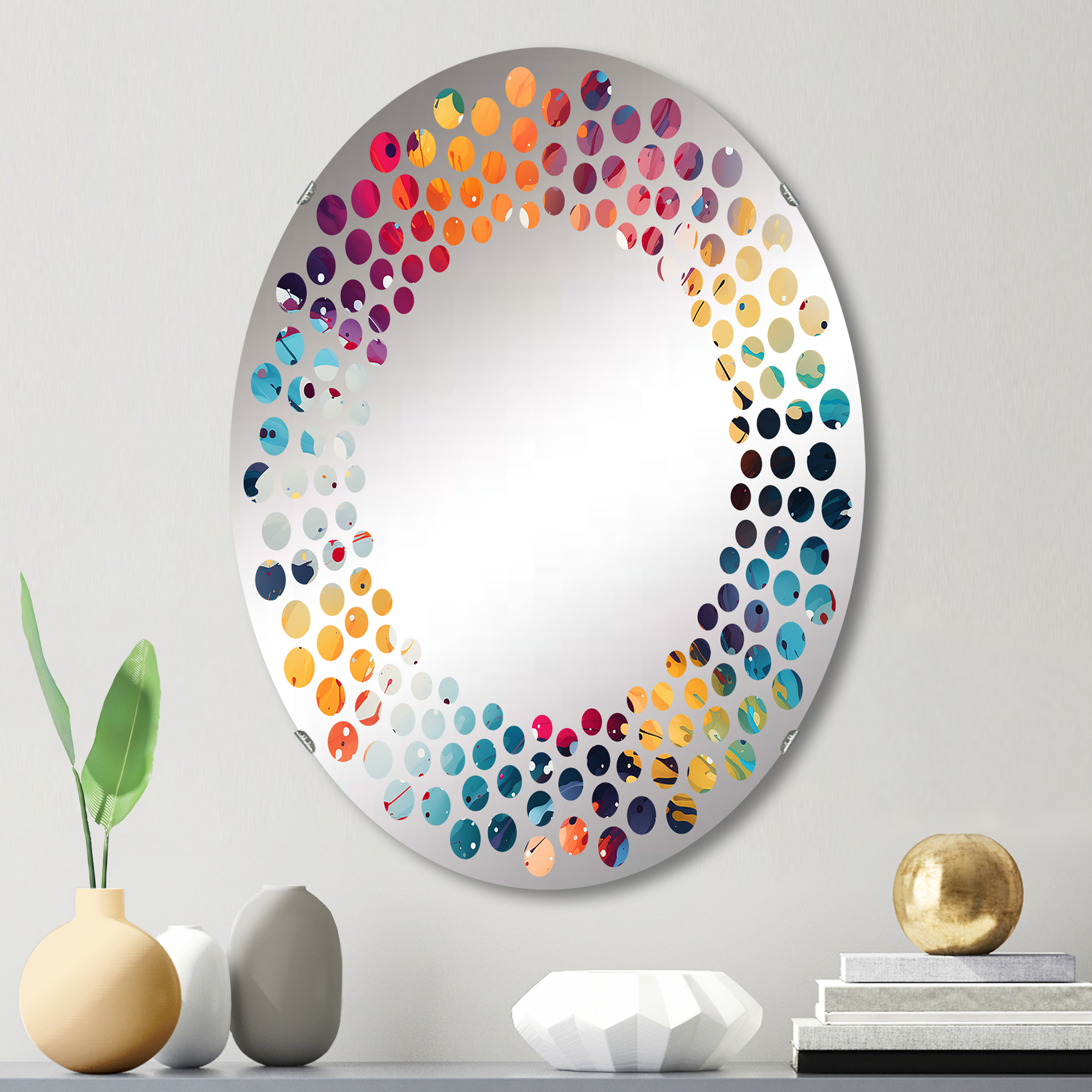 Designart "Harmony of Multicolor Paint Splatter Swirls" Abstract Polka ...