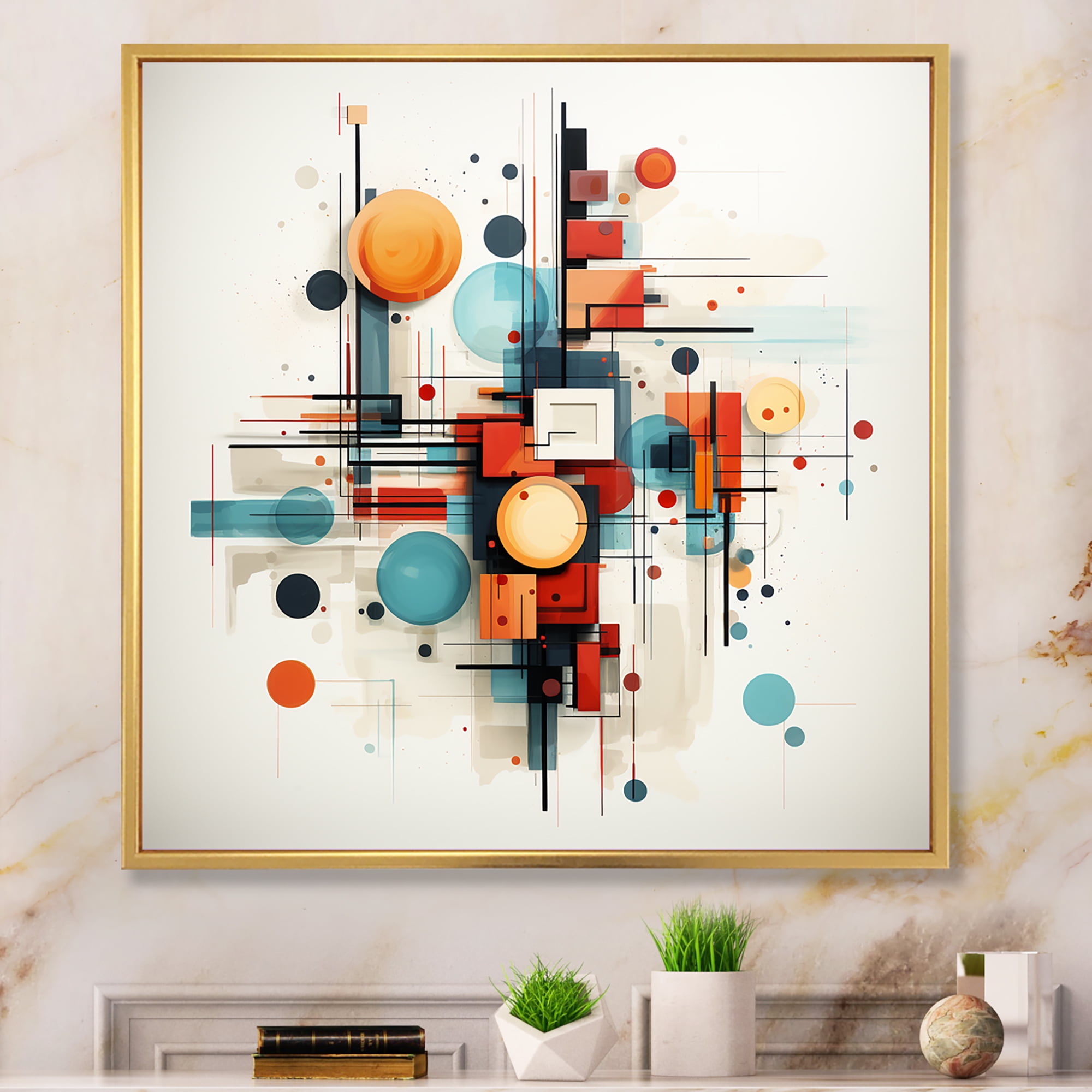 Designart "Harmony of Mid-Century Squares and Shapes III" Abstract ...