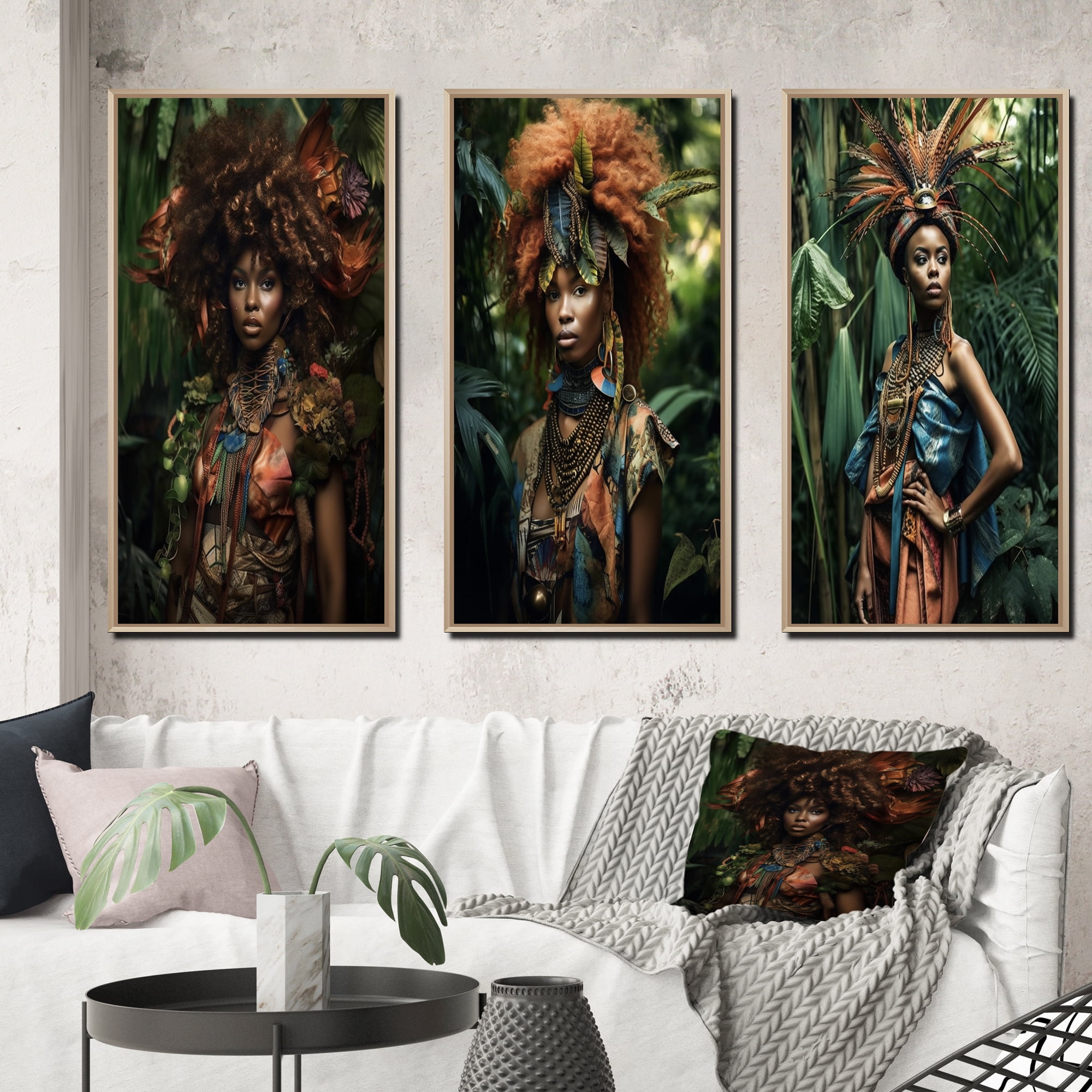 Designart "Haute Couture Jungle Model in Afropunk Style IV" African ...