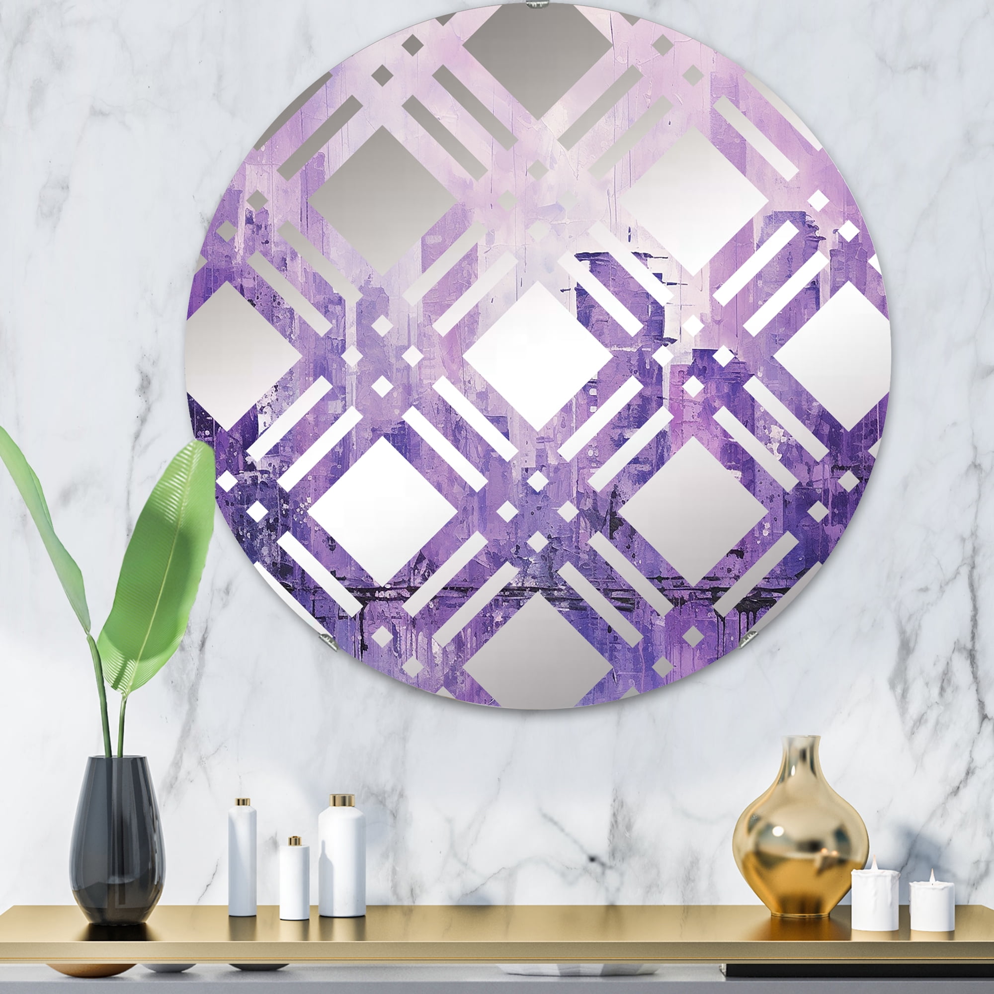 Designart "High Rise Skyscraper in a Violet Cityscape I" Skyscrapers ...