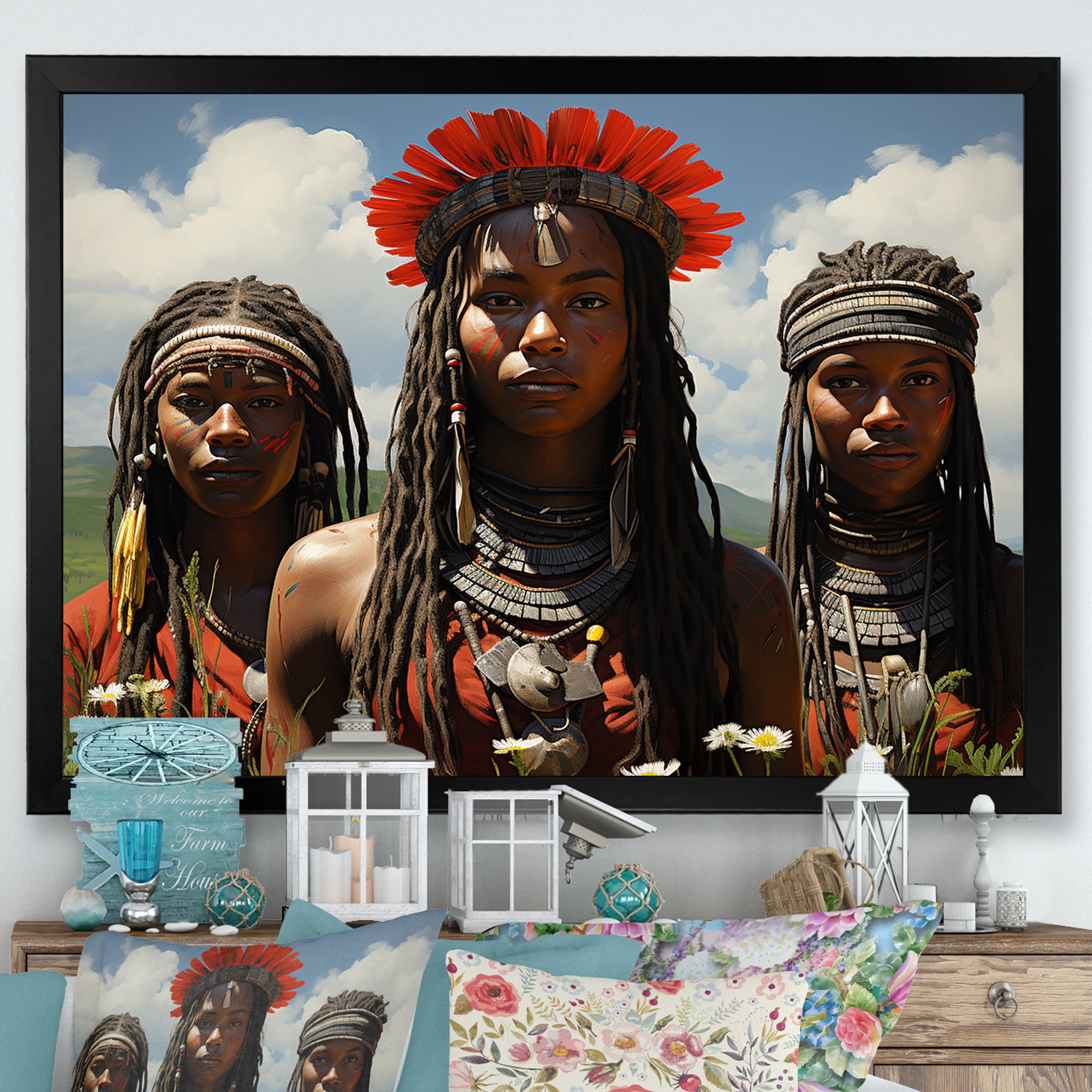 Designart "Himba Woman Portrait with Cultural Elegance in Red II ...