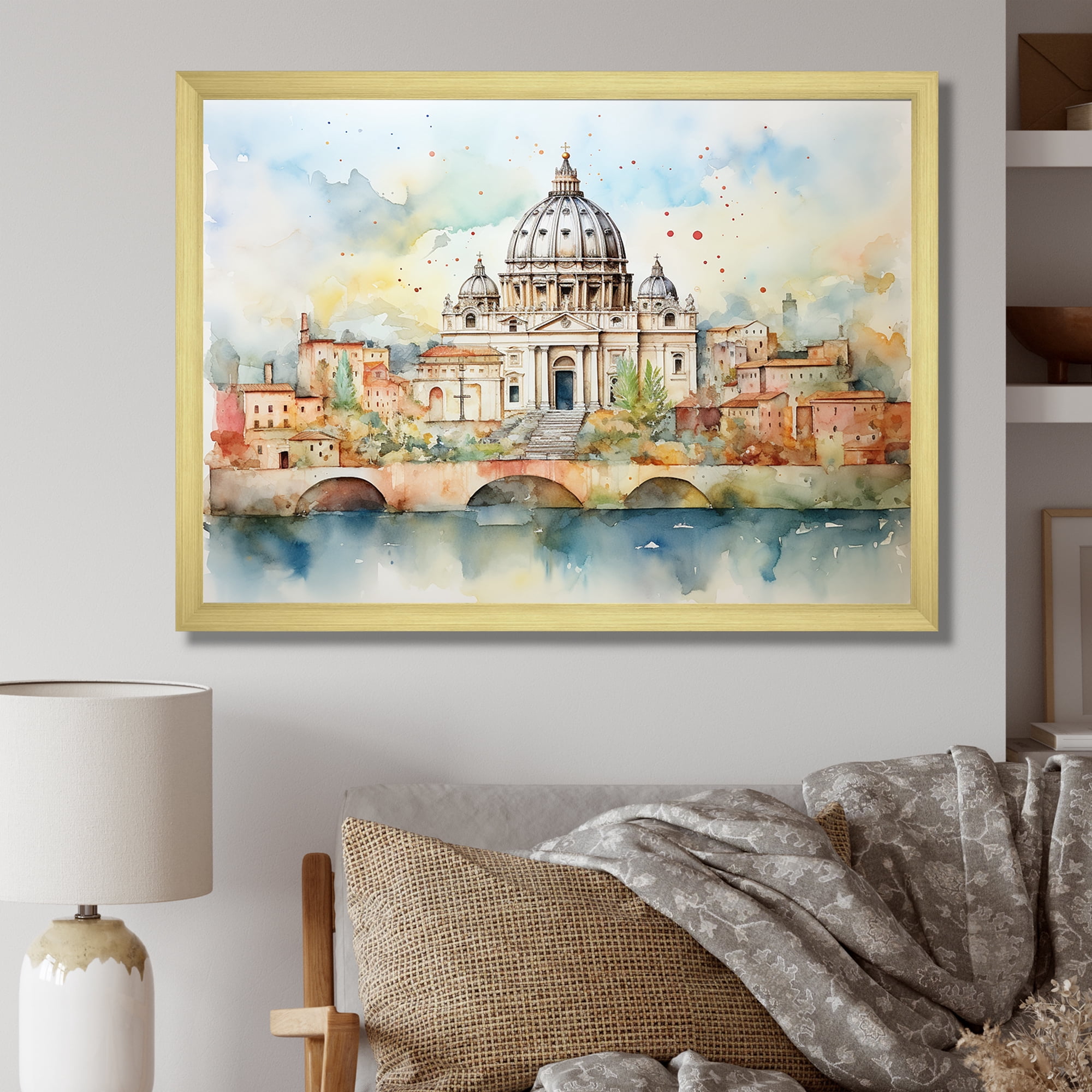 Designart "Historic Serenity of Vatican City III" Cityscapes Framed ...