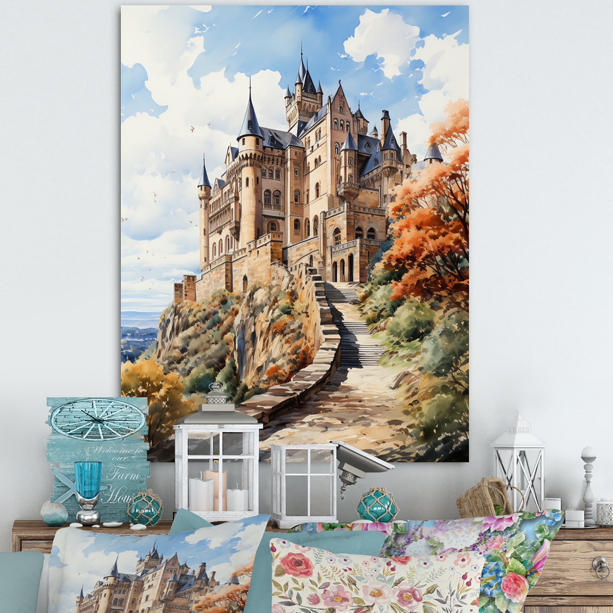 Designart "Hohenzollern Castle in Germany" Cityscapes Wall Decor ...