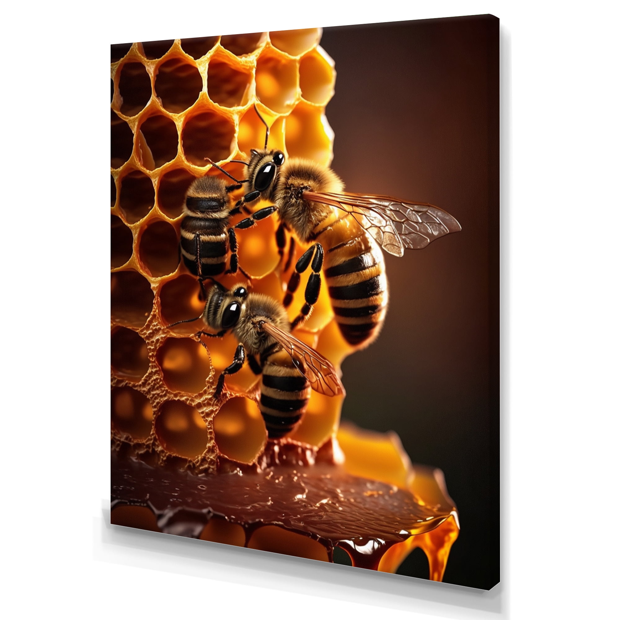 Free Shipping! Designart Honey Bees in Nest Canvas Painting Picture ...