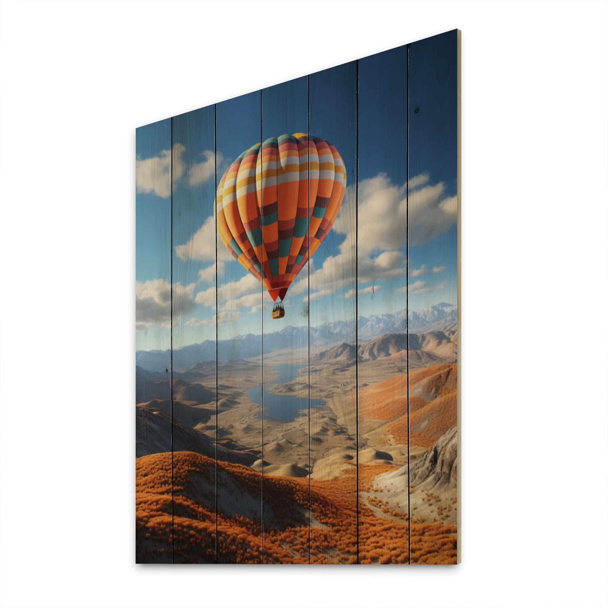 Designart "Horizon Beyond Orange Hot Air Balloon Adventure II" Hot Air ...