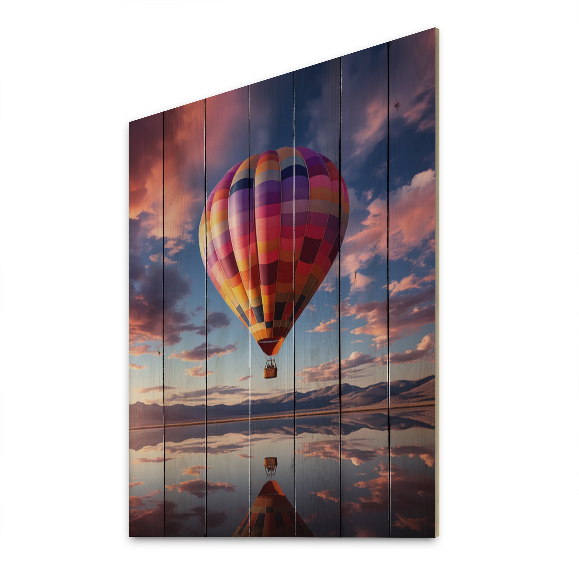 Designart "Horizon Beyond Orange Hot Air Balloon Adventure IV" Hot Air ...