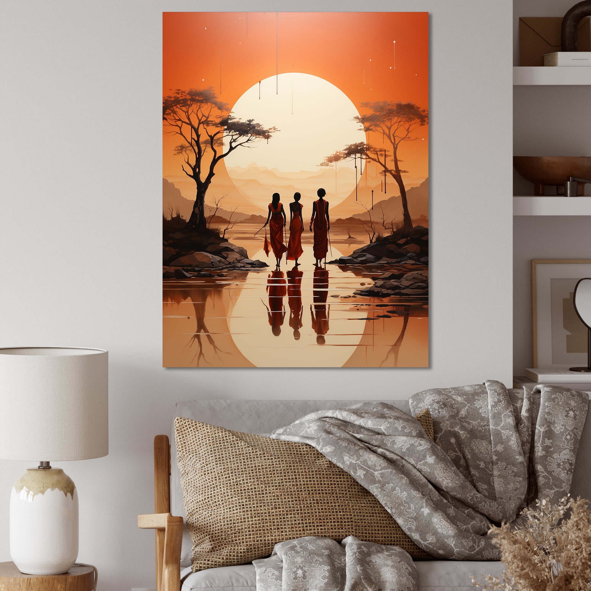 Designart "Horizon With The Himba Tribe" African Tribes Canvas Art ...