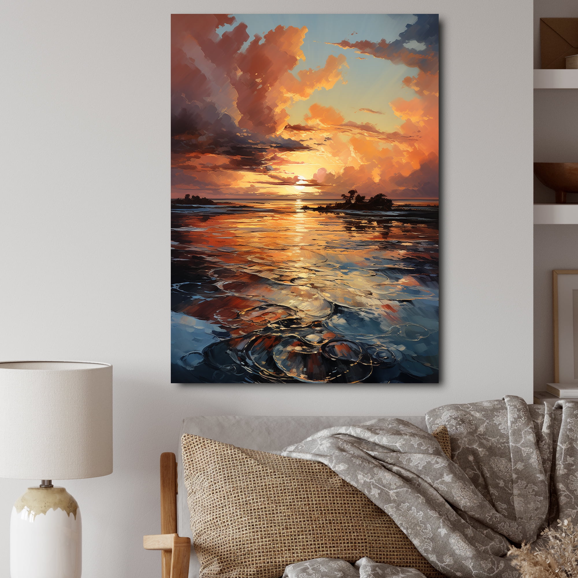 Designart "Horizons by the Ocean at Sunset I" Nautical & Beach Wall Art ...