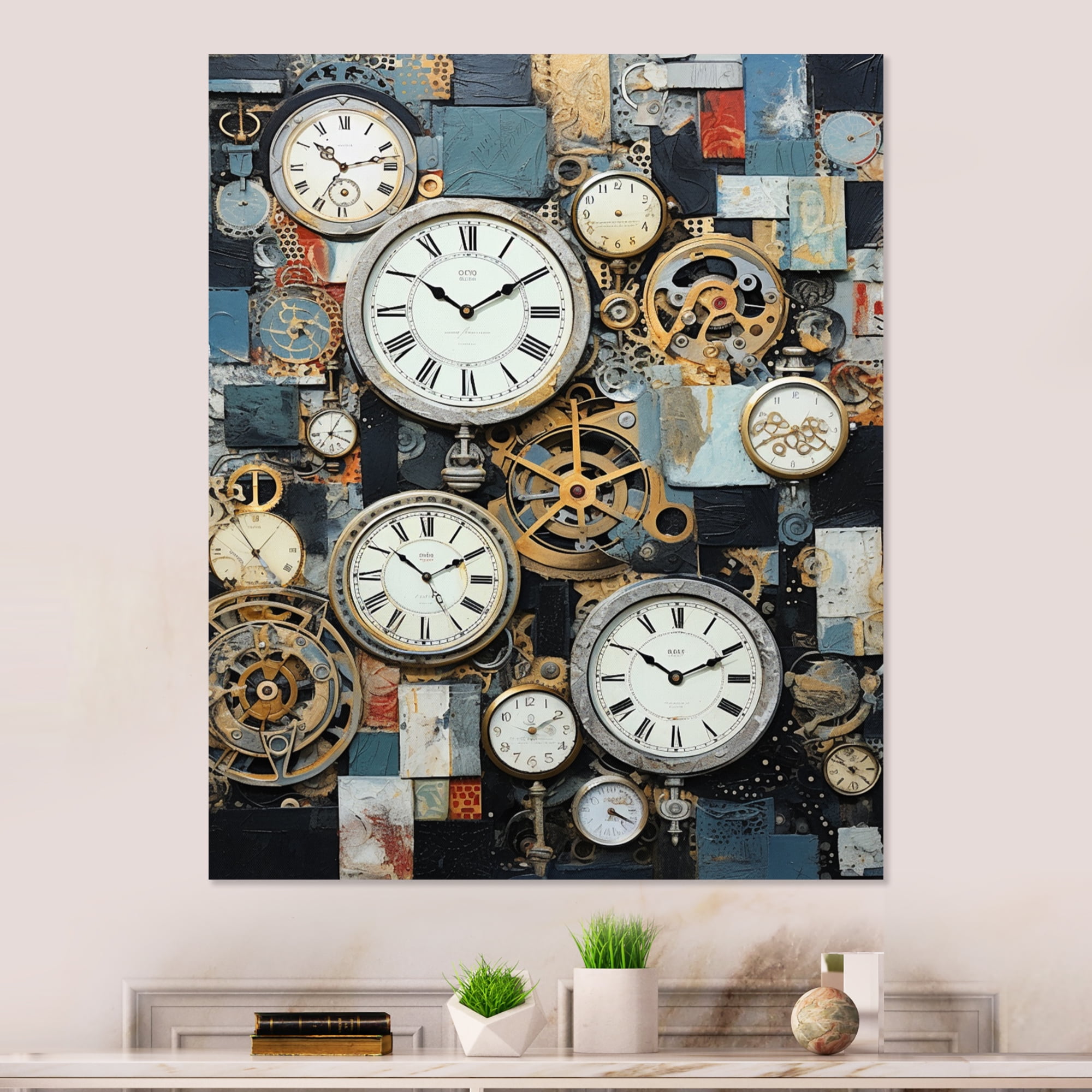 Designart "Horological Collage of Watches" Watches Metal Wall Decor ...