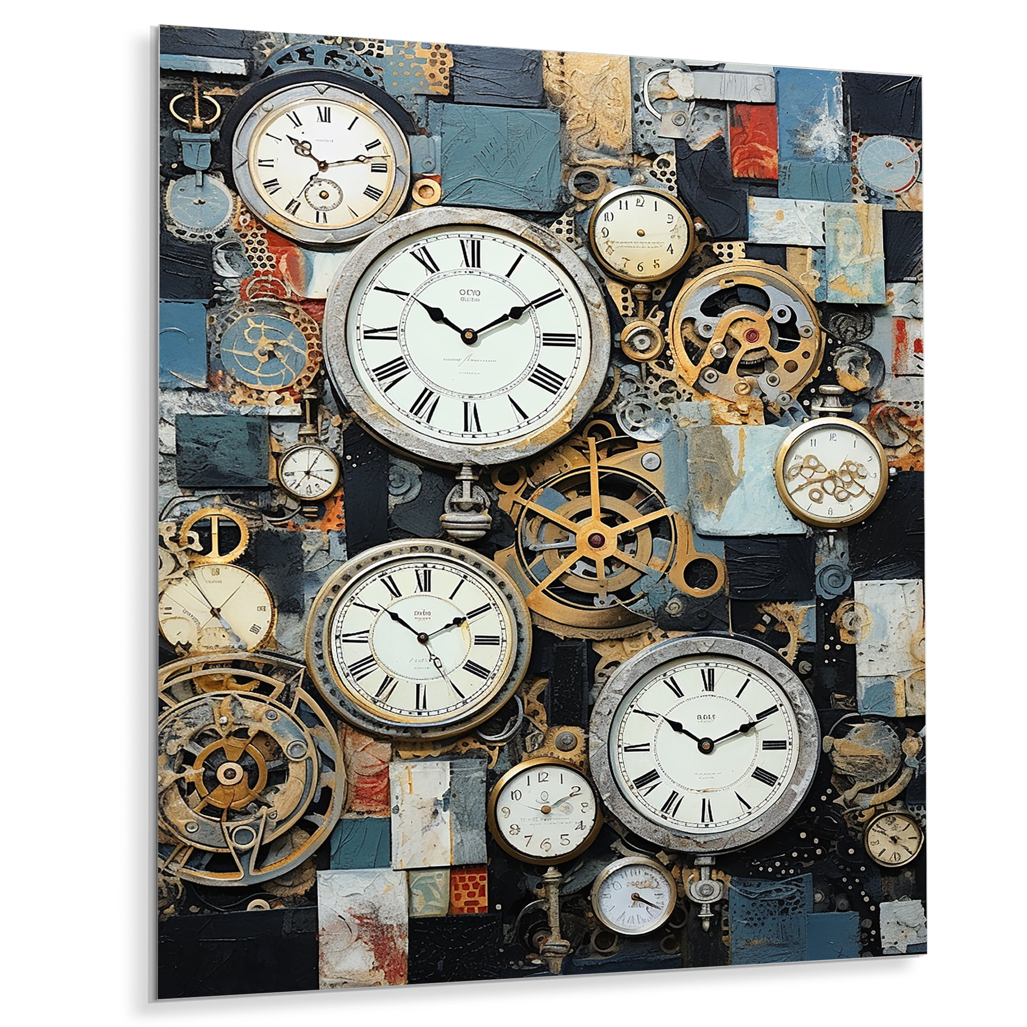 Designart "Horological Collage of Watches" Watches Metal Wall Decor ...