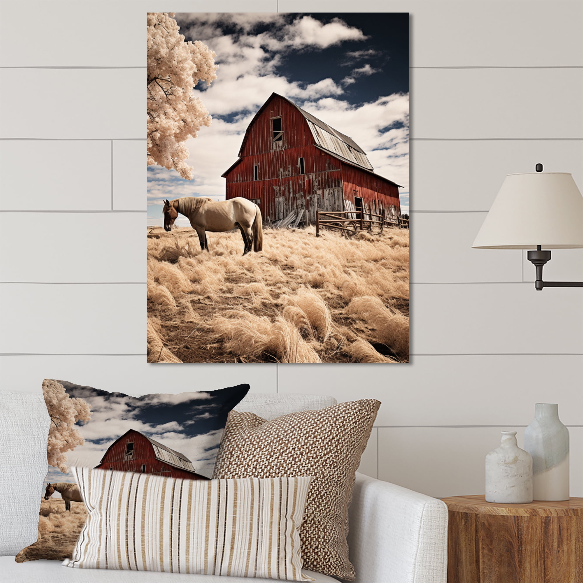 Designart "Horse Barnyard euphony" Animals Metal Art Print - Walmart.com