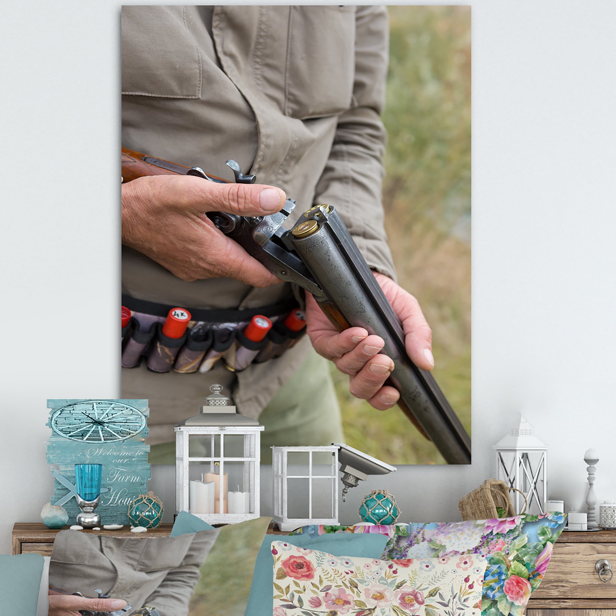 Designart "Hunt'S Firearm Barrel And Bullets I" Hunting & Fishing Wall ...