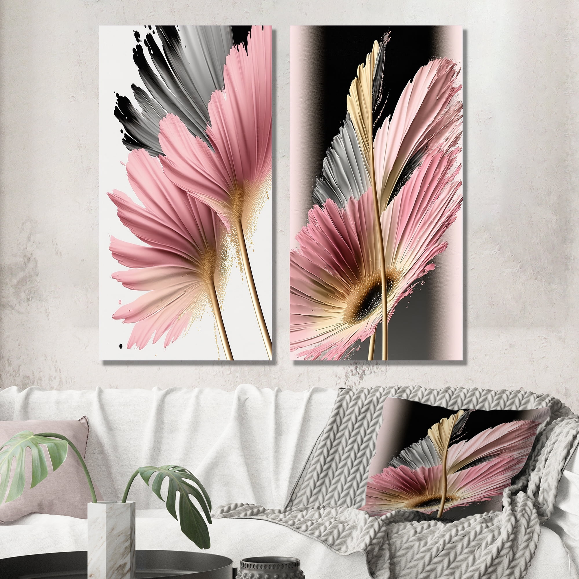 Designart "Hyperrealistic Gerbera Daisy Blooms III" Gerbera Wall Art ...