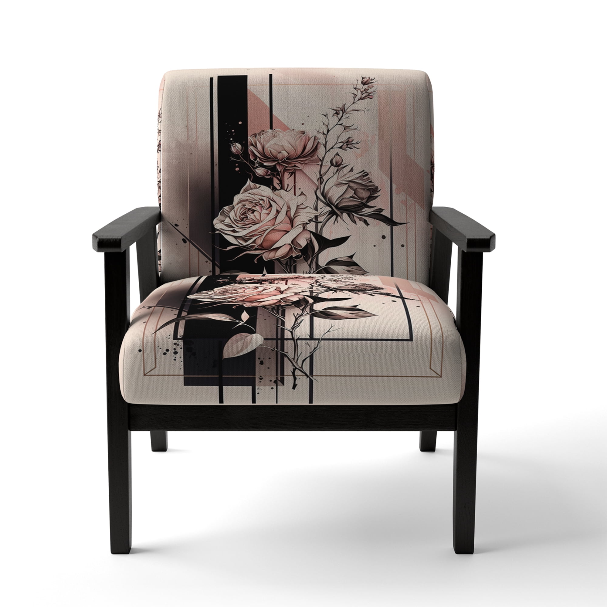 Designart "Hyperrealistic Minimalistic Abstract Roses II" Beige Floral ...