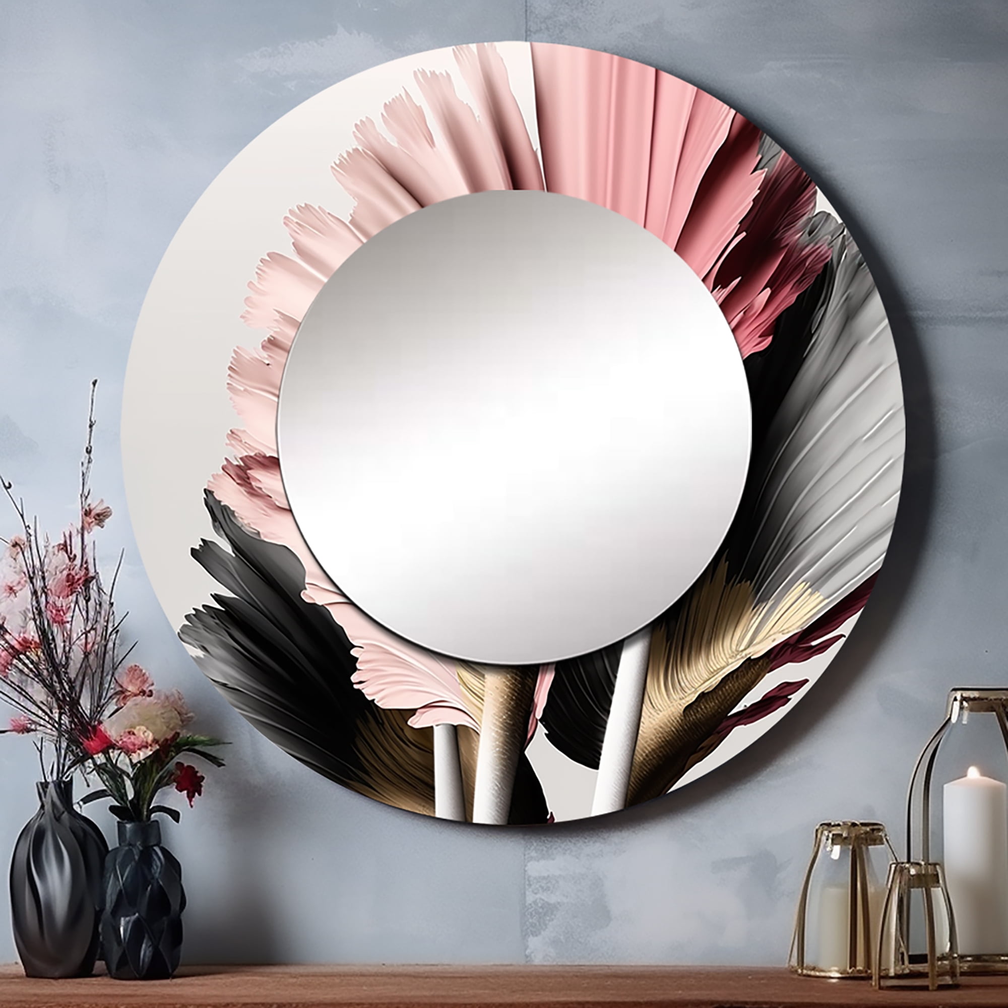 Designart "Hyperrealistic Pink and Grey Gerbera Blooms" Floral Daisy ...