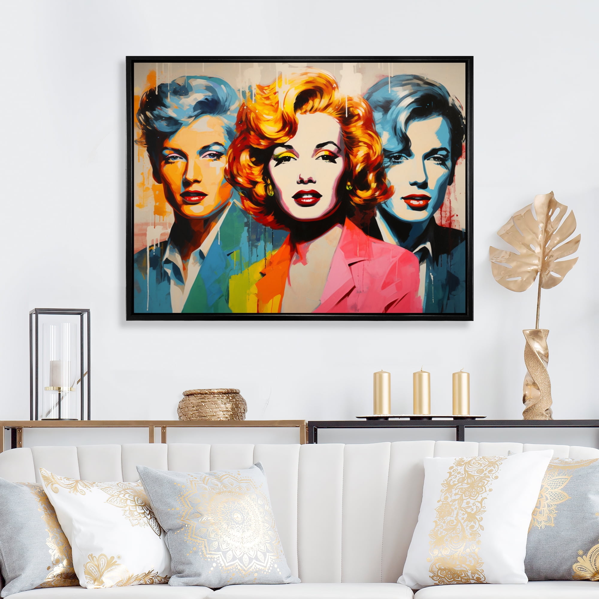 Designart "Iconography Portrait Pop Art painting I" People Floater ...