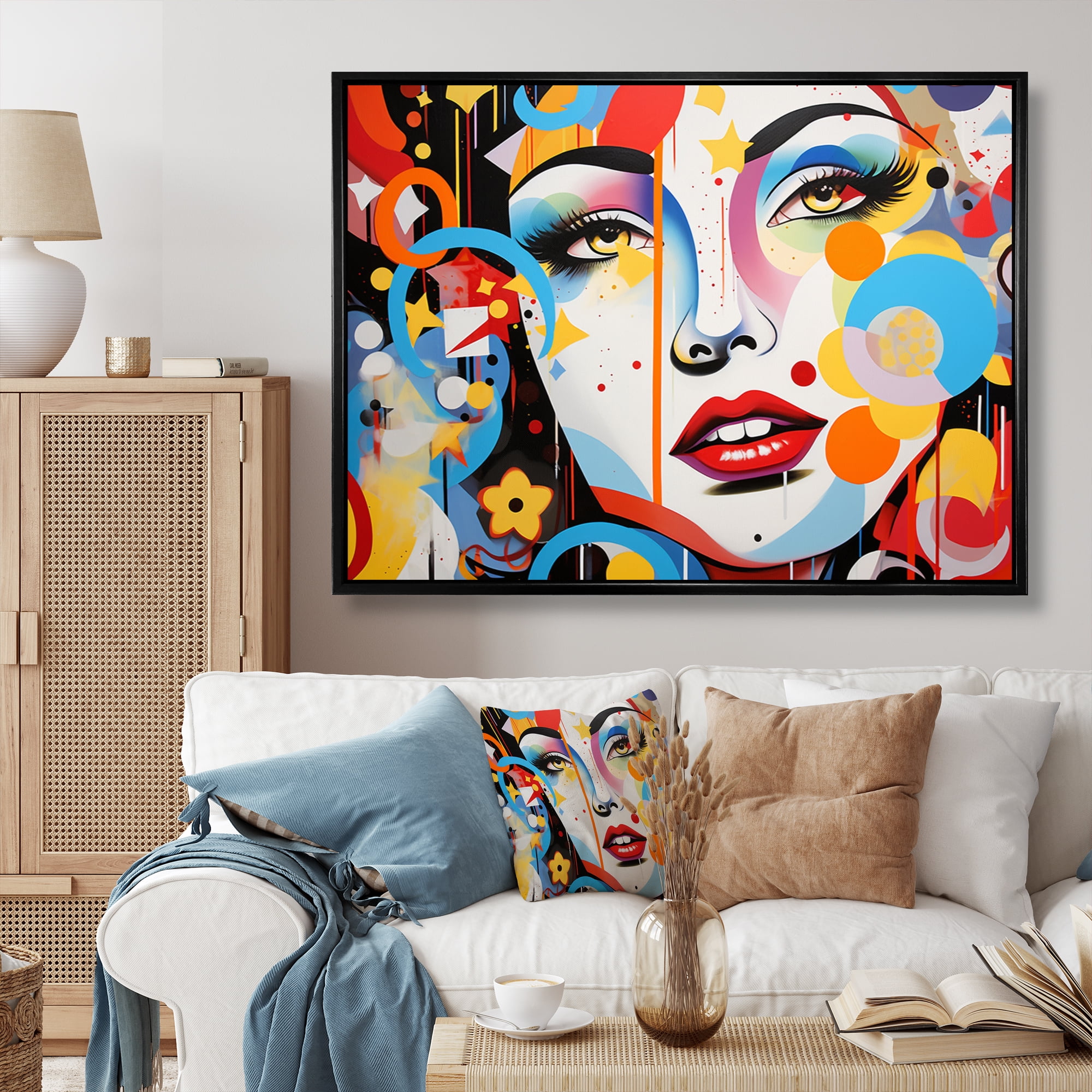 Designart "Iconography Portrait Pop Art painting II" Modern Floater ...