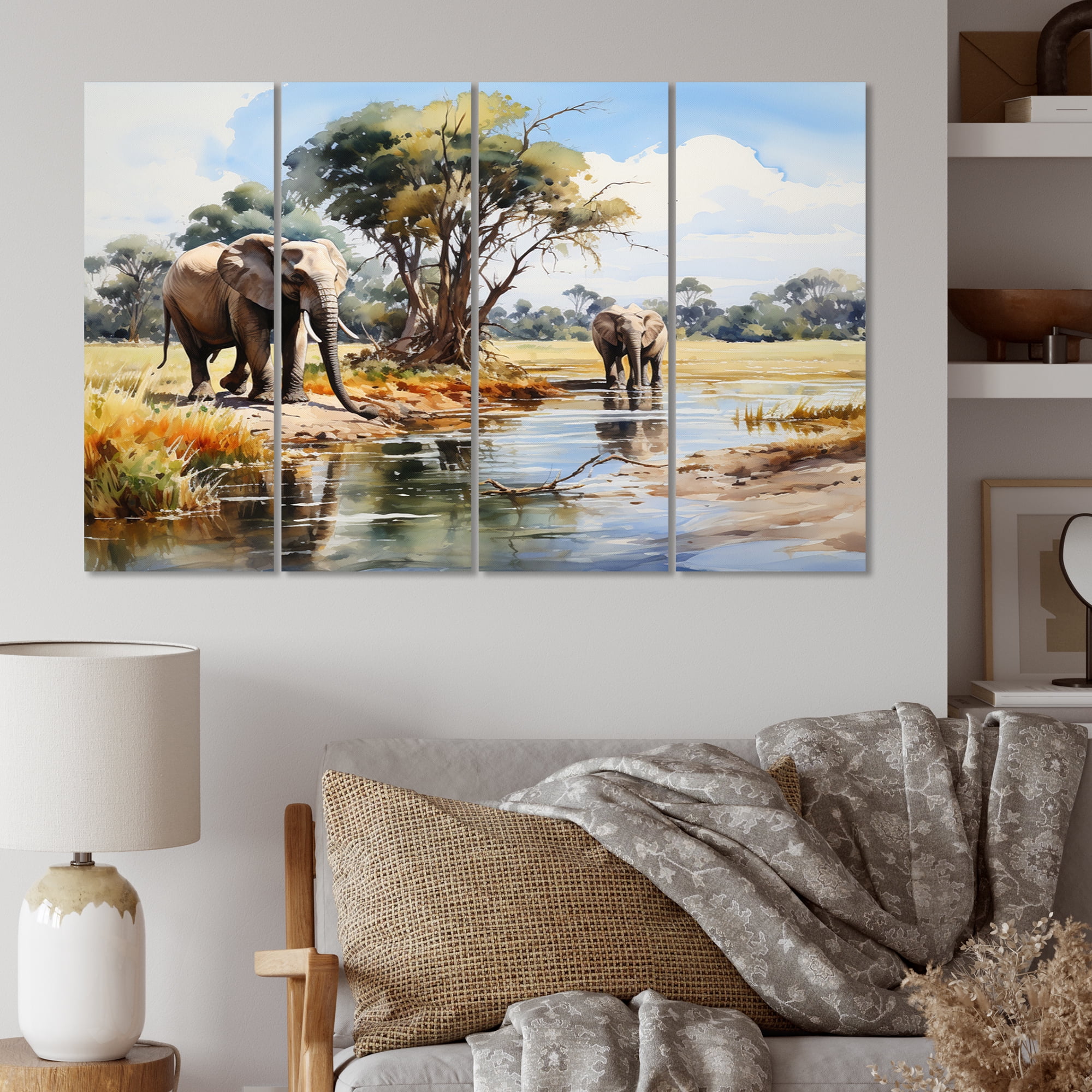 Designart "Illustrate Chobe Rhapsody wall art" Animals Art Living Room ...