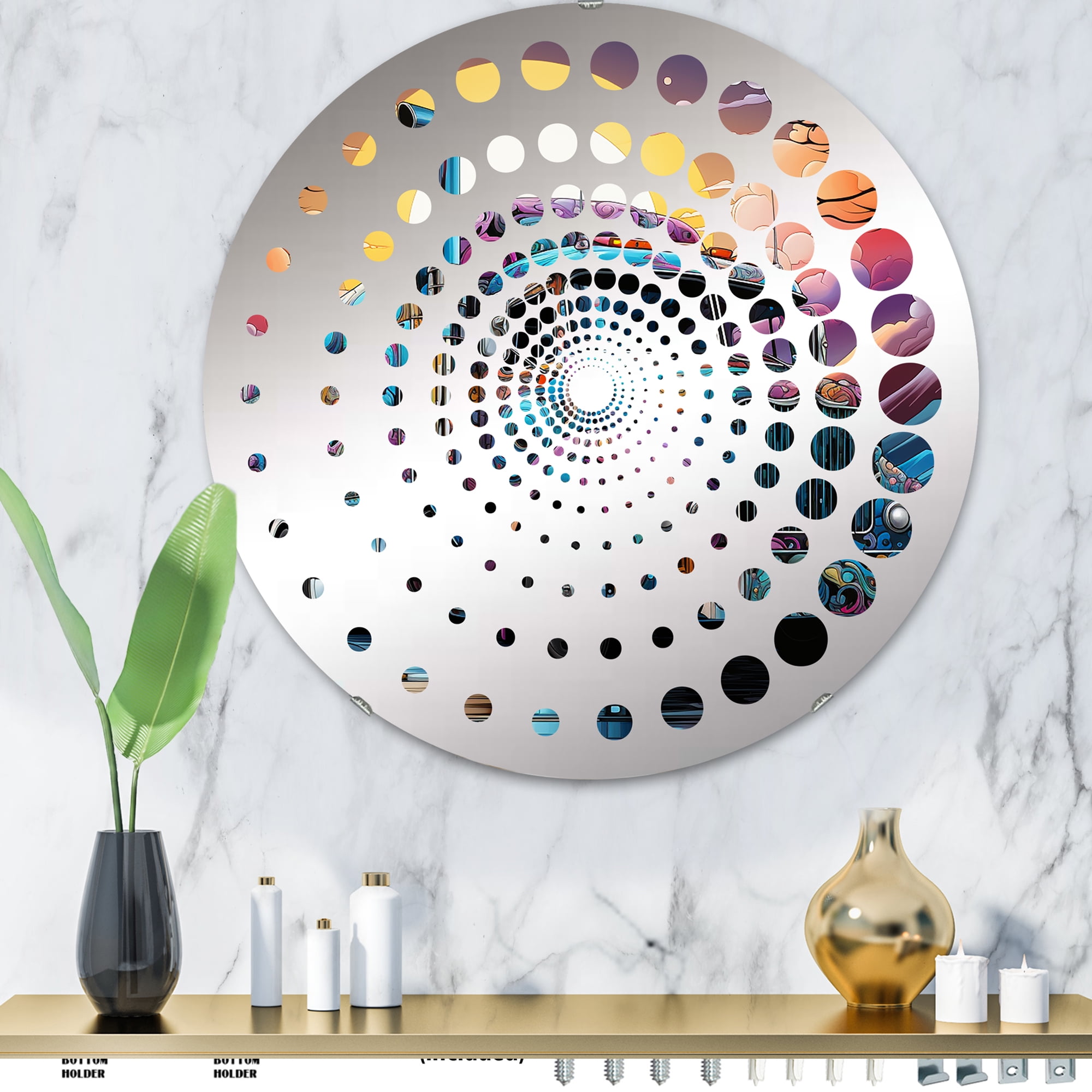 Designart "Imaginative Truck Expedition" Truck Spiral Dot Round Wall ...