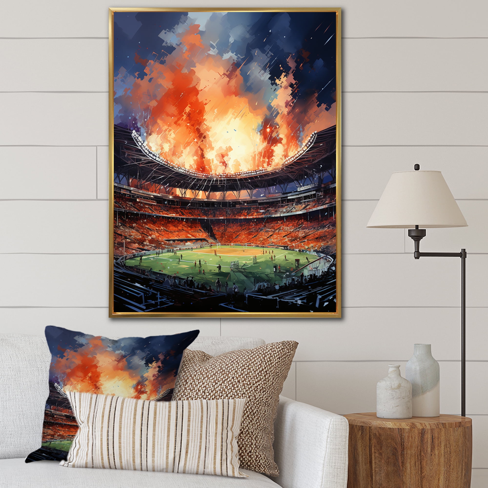 Designart "In Spotlight Sport Stadium wall art IV" Cityscapes Floater ...