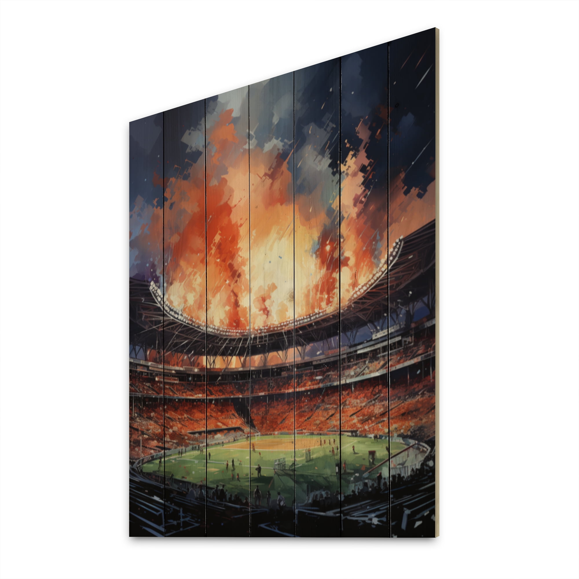 Designart "In Spotlight Sport Stadium wall art IV" Cityscapes Print on ...